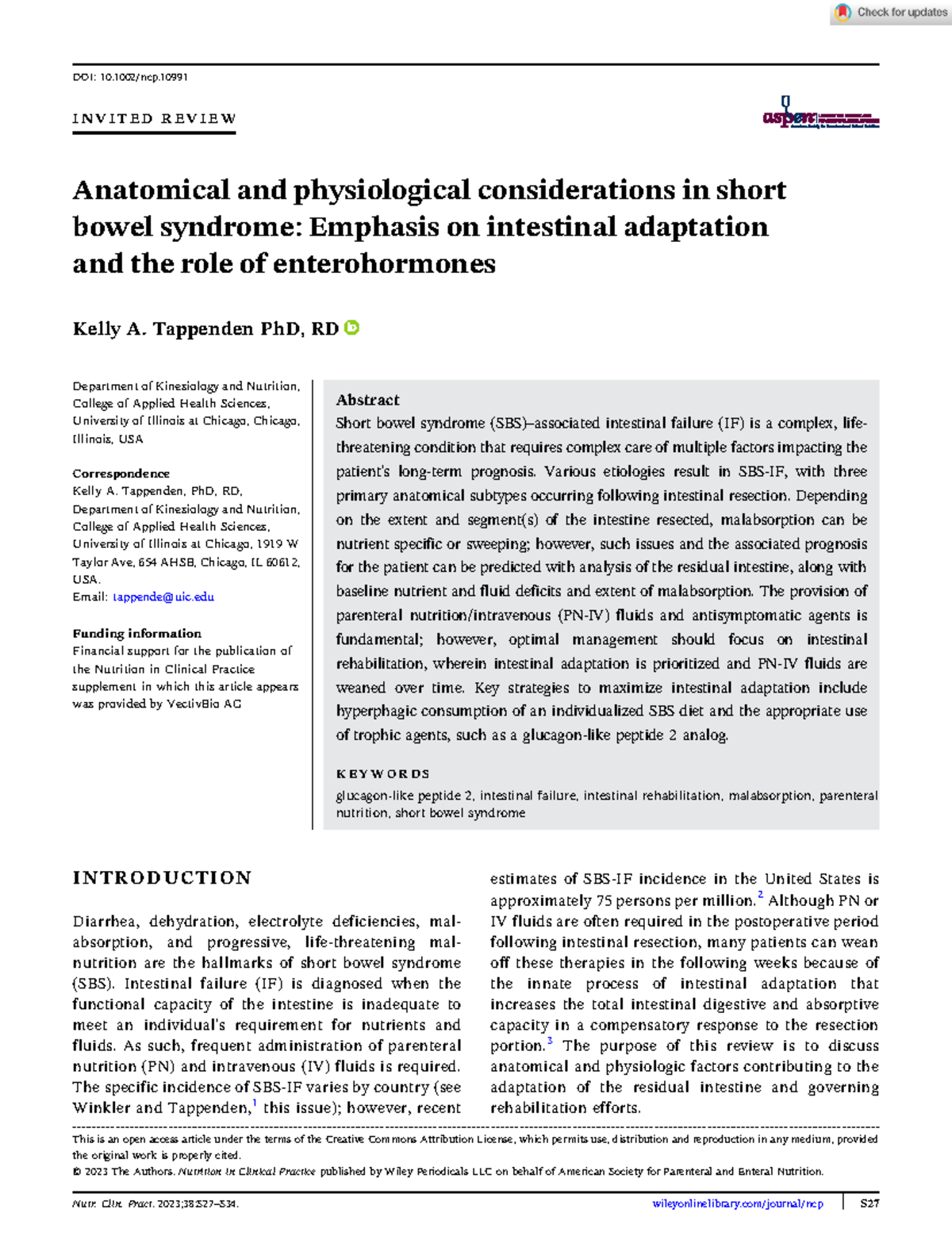Anatomical and physiological considerations in short bowel - DOI: 10 ...