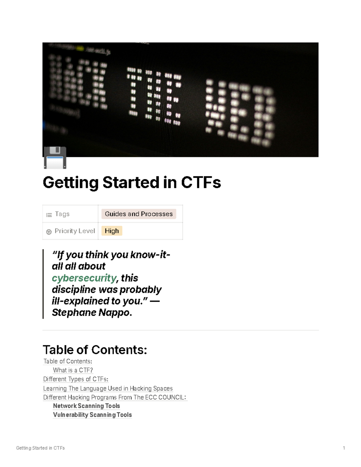 Getting Started In Ctfs 💾 Getting Started In Ctfs Tags Guides And Processes Priority Level