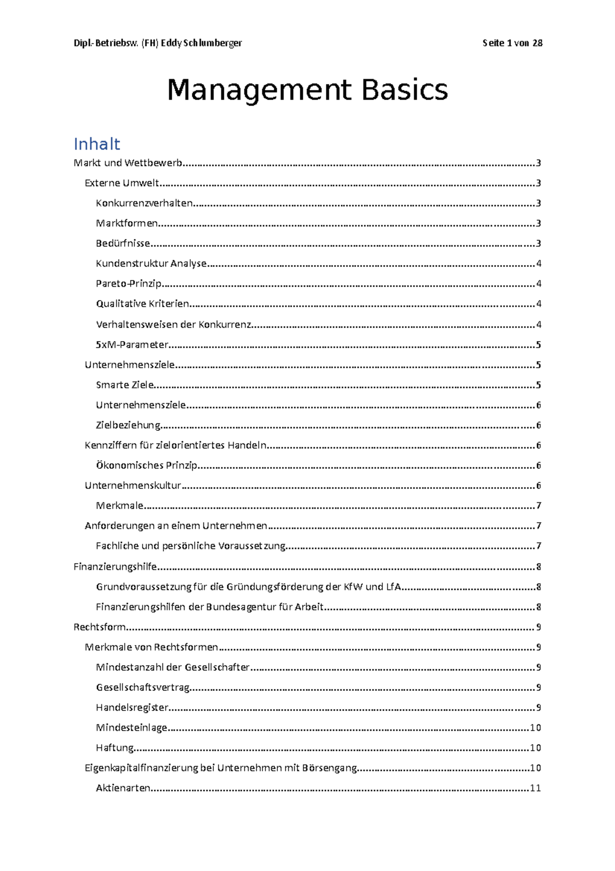 Management Basics (Schlumberger) - Management Basics Markt und - Studocu