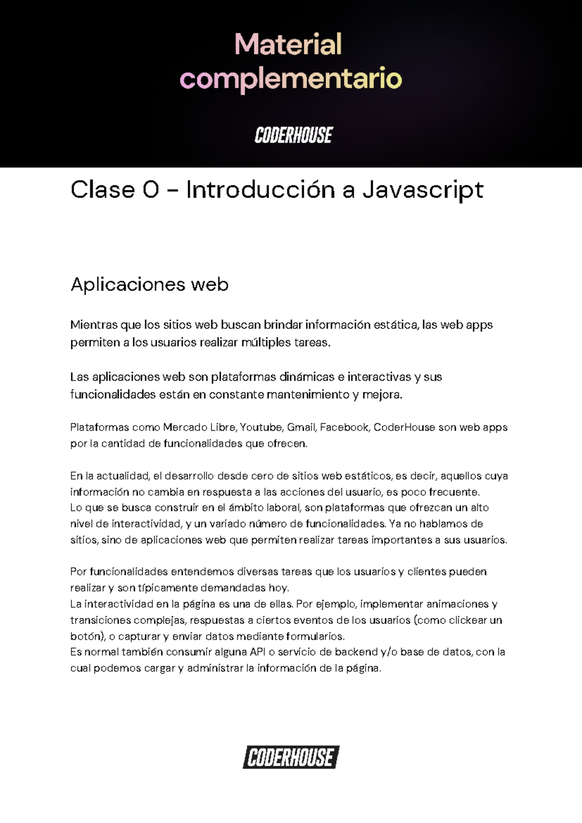 Clase 0 - Introducción a Javascript - Clase 0 - Introducción a ...