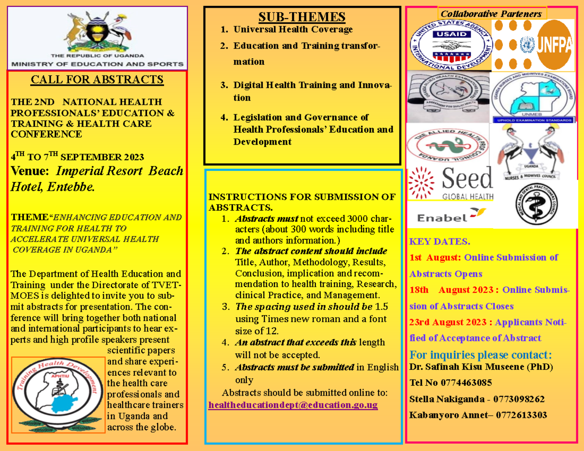 Call for Abstracts Final - CALL FOR ABSTRACTS THE 2ND NATIONAL HEALTH ...