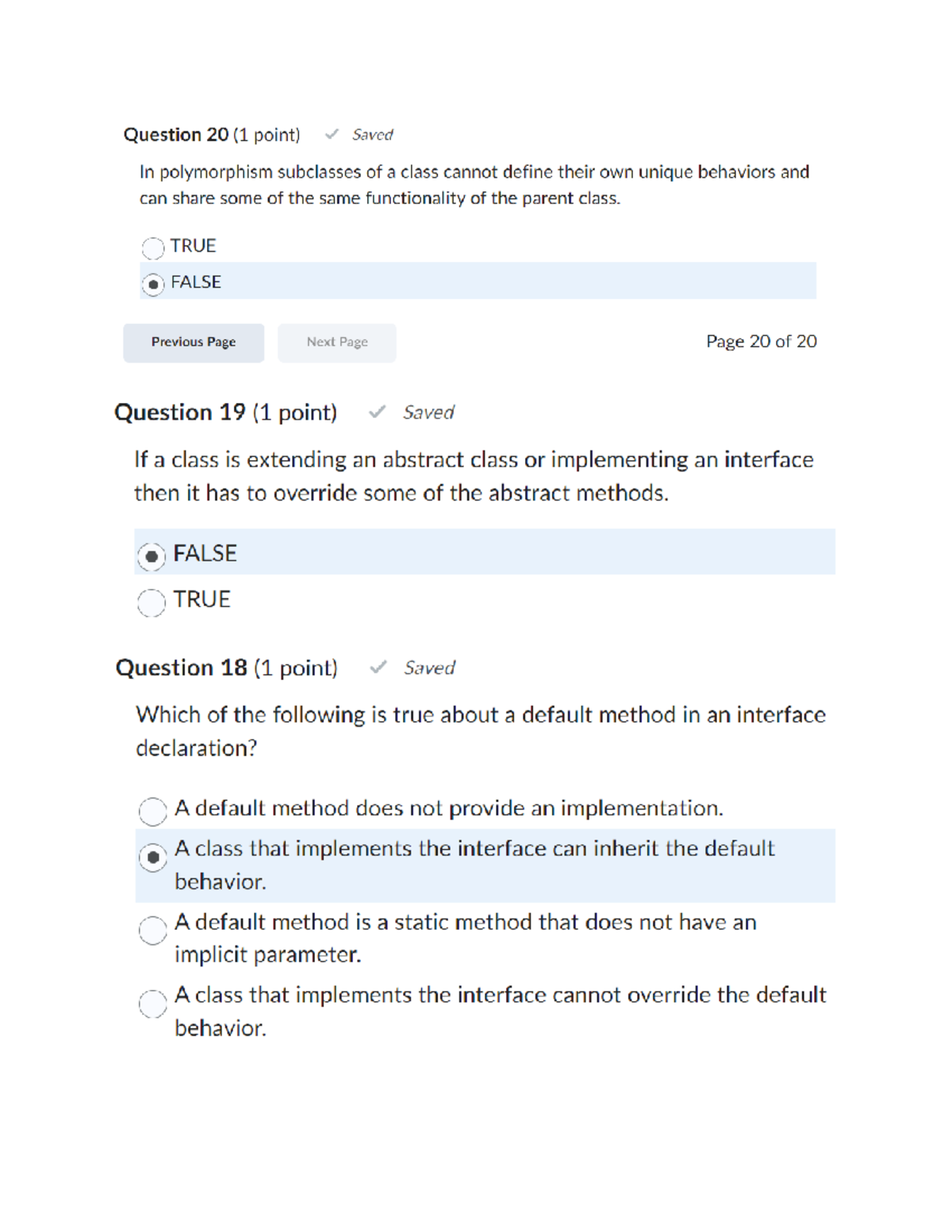 In Class quiz 2 - cst8284 - Studocu