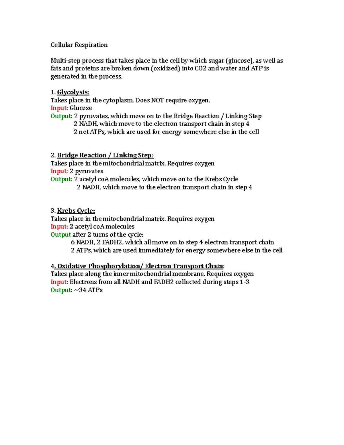 Cellular Respiration Study Guide - Cellular Respiration Multi-step ...