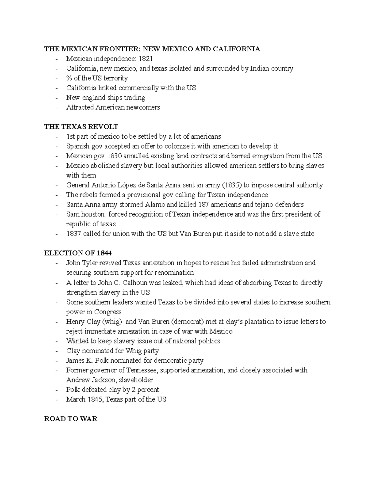 Chapter 13 - THE MEXICAN FRONTIER: NEW MEXICO AND CALIFORNIA Mexican ...