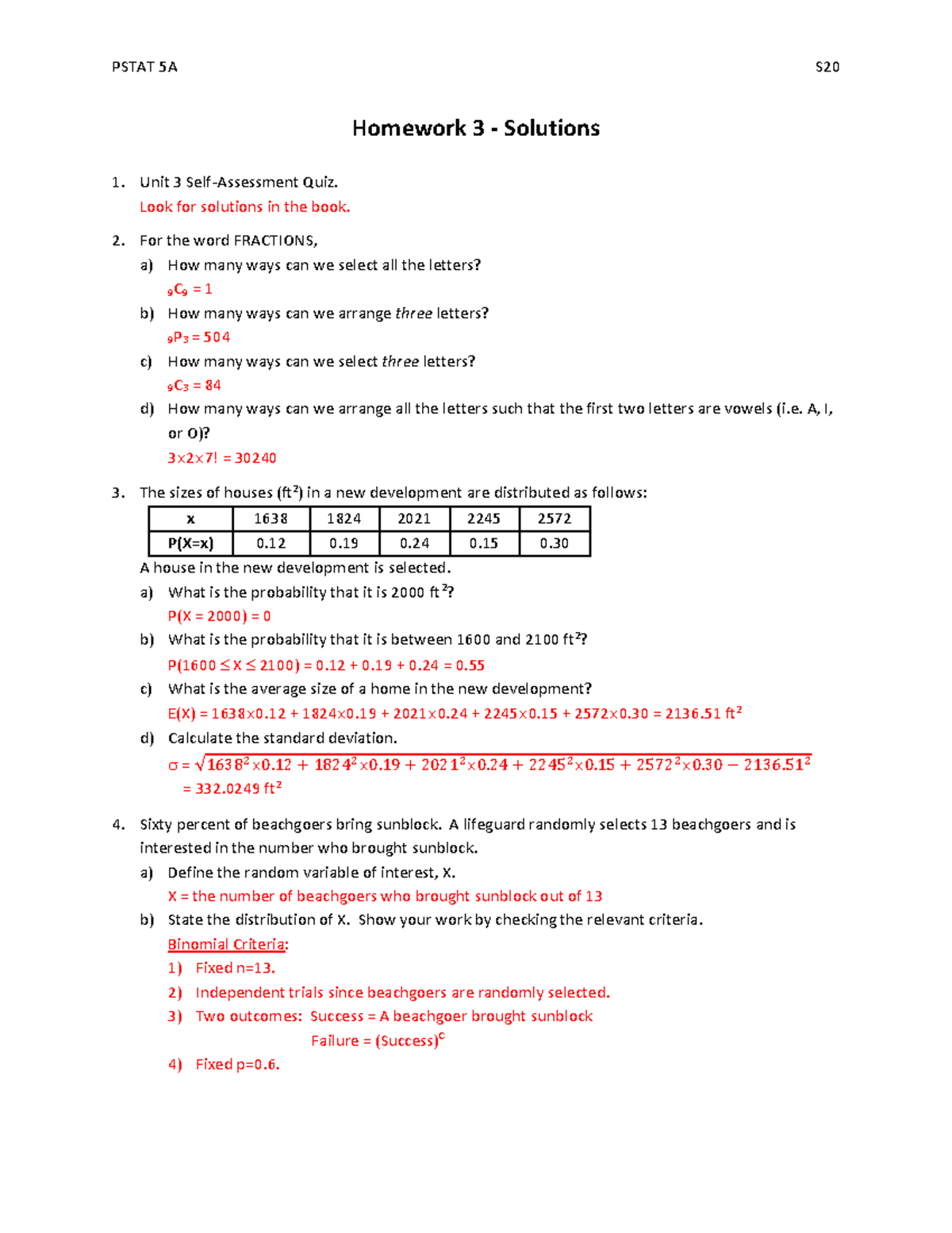 HW3 - Solutions - Dr. Julie Swenson - Warning: TT: undefined function: 32 Warning: TT: undefined ...