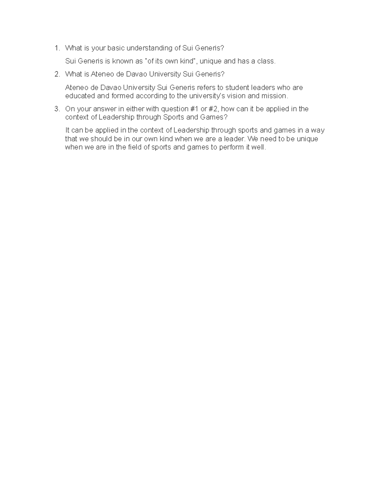 What is your basic understanding of Sui Generis - What is Ateneo de ...