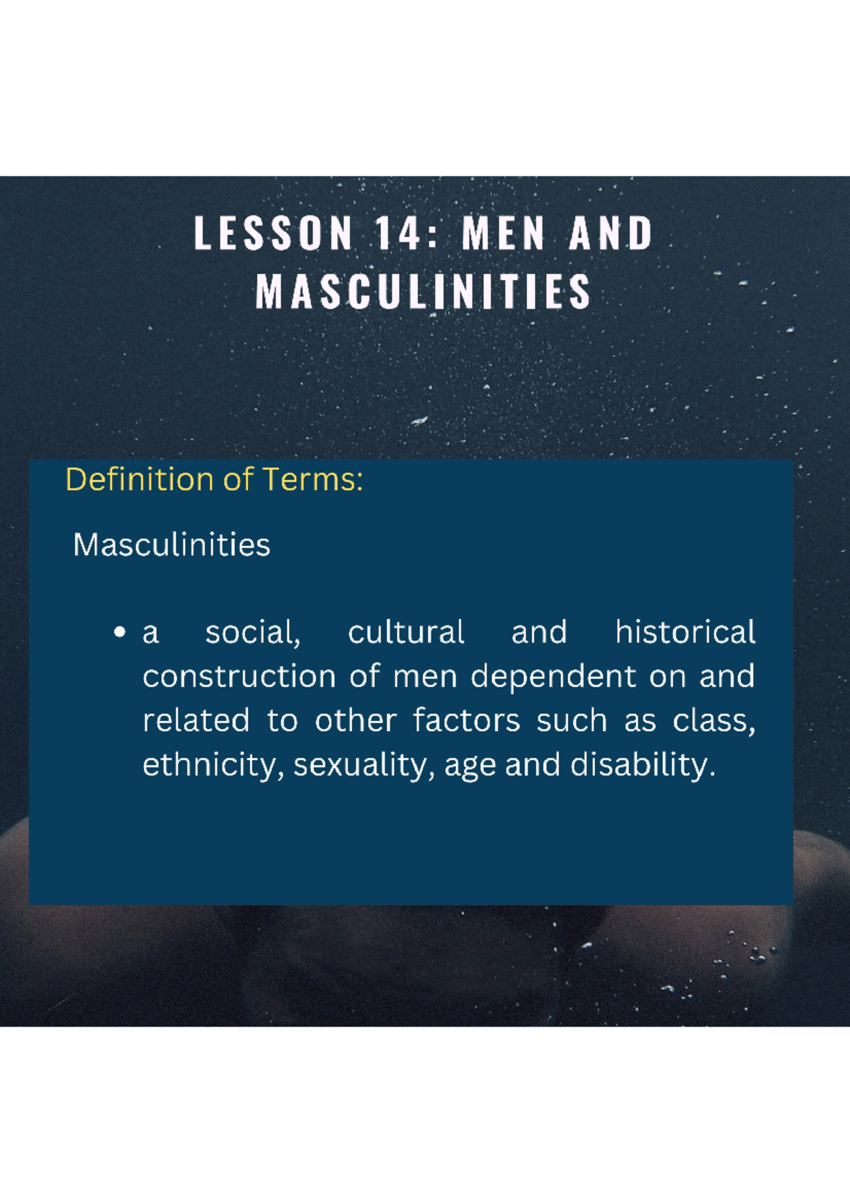 Lesson-14 Men-and-Masculinities - LESSON 14: MEN AND MASCULINITIES ...