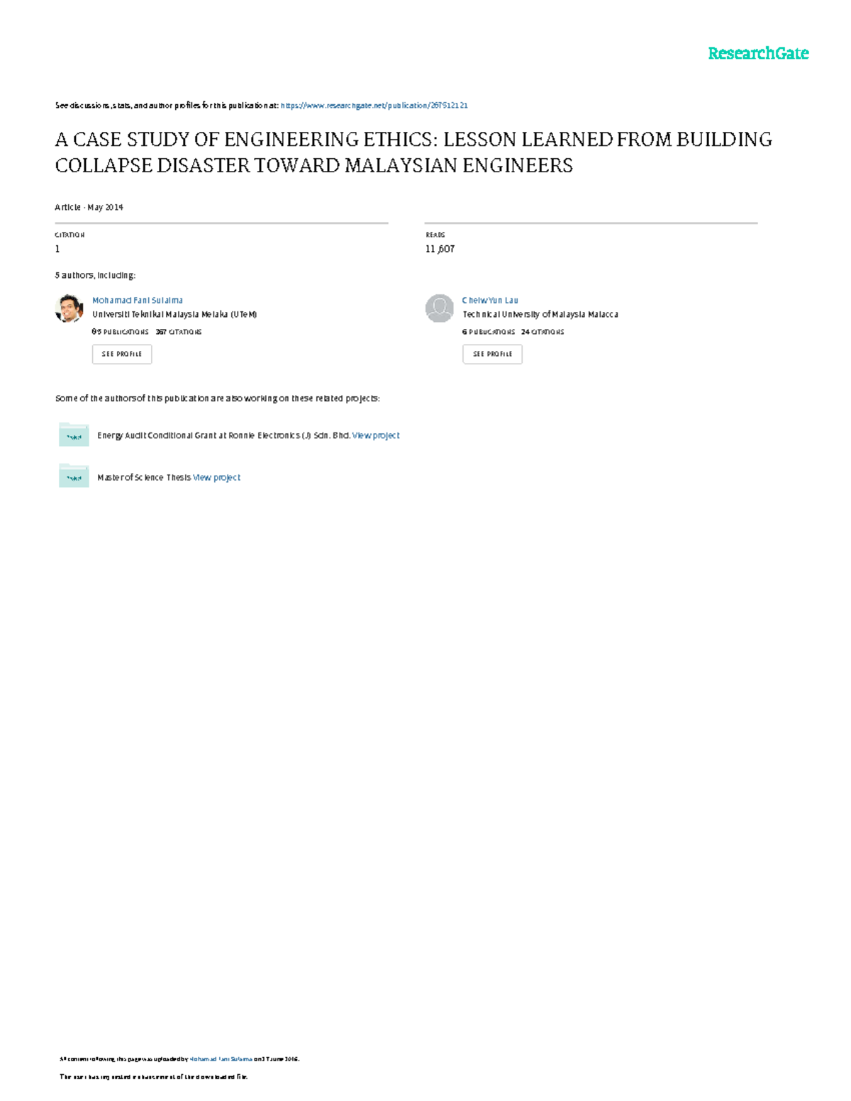 2014-ACase Studyof Engineering - Studocu