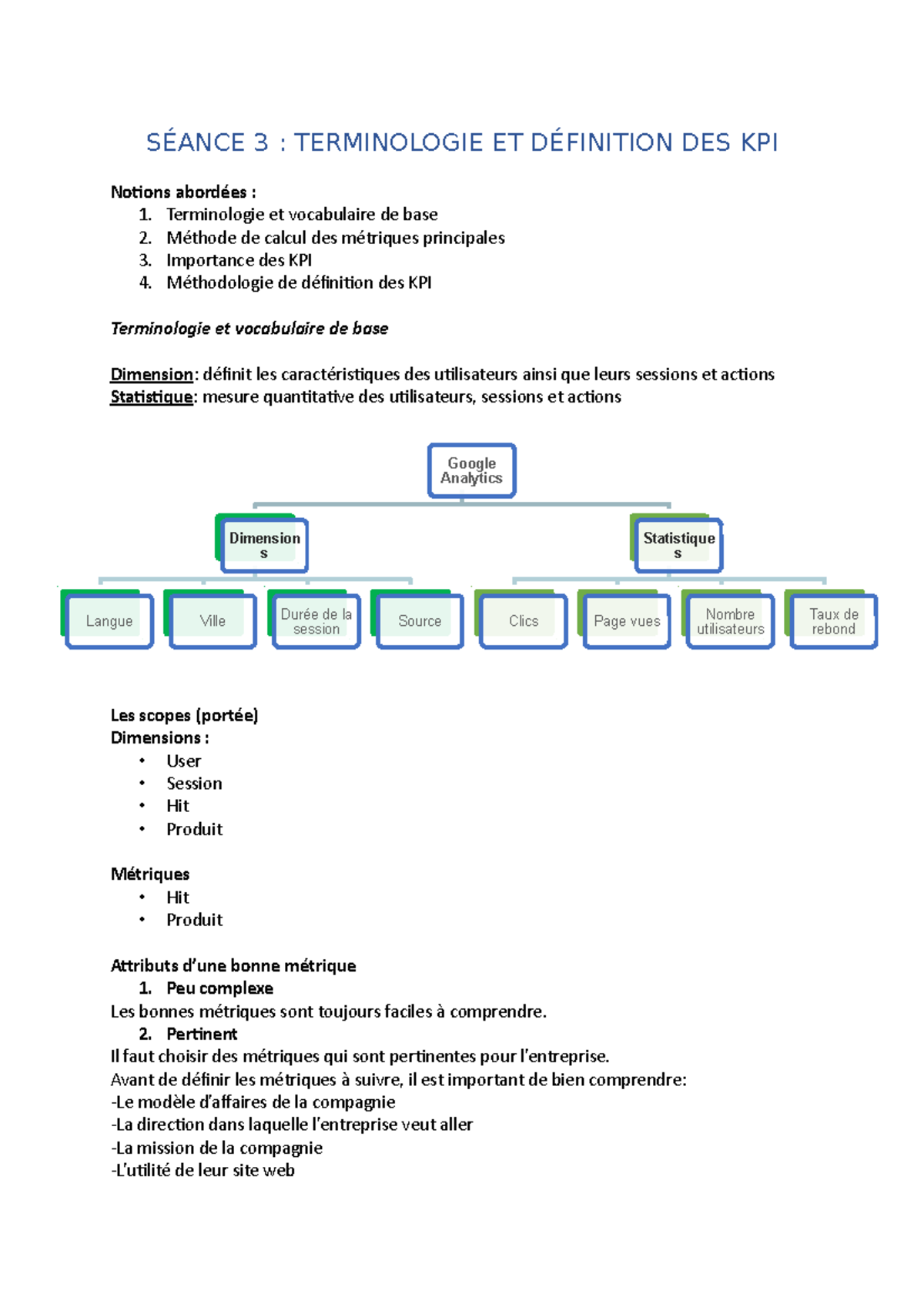 Séance-3 - Final - SÉANCE 3 : TERMINOLOGIE ET DÉFINITION DES KPI ...