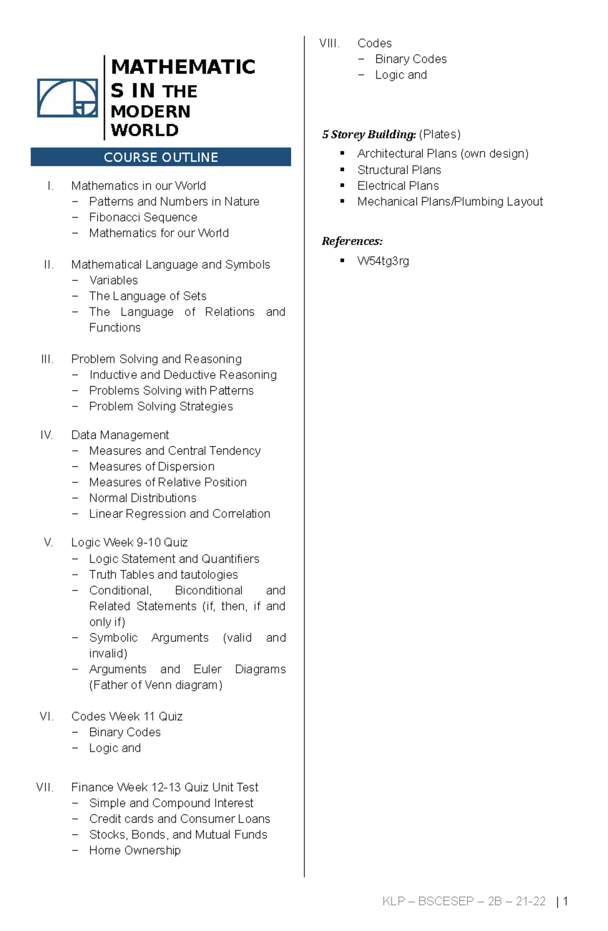 Math. Modern World (Complete Lecture) - MATHEMATIC S IN THE MODERN ...