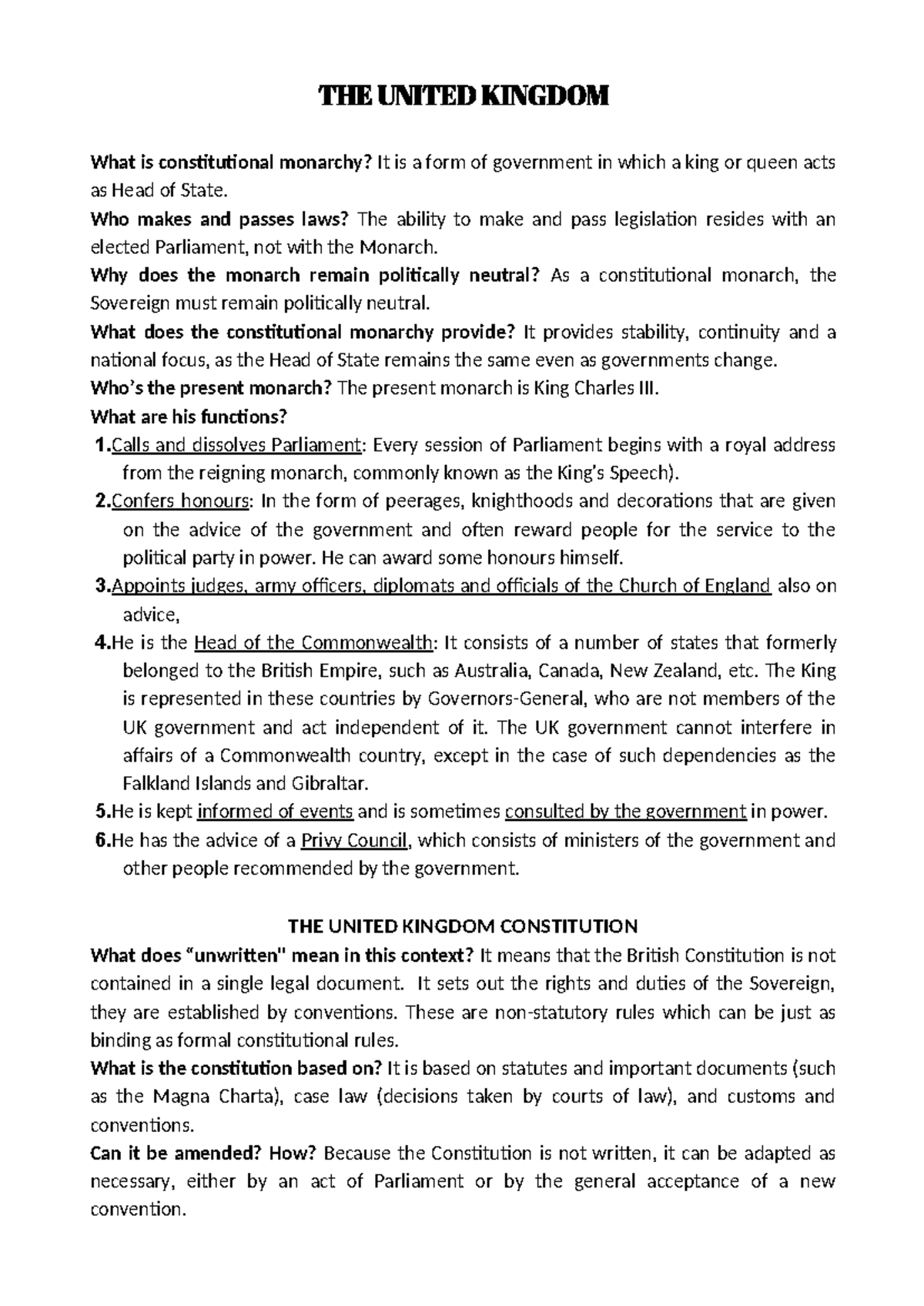 THE United Kingdom - politica - THE UNITED KINGDOM What is ...