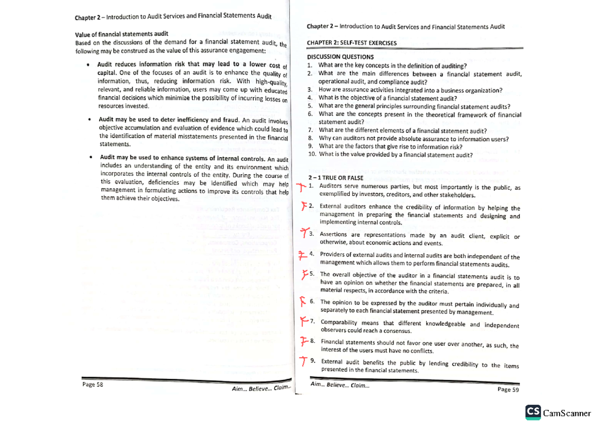 Audprin C2 Answer - Solution - Chapter 2 Introduction to Audit Services ...