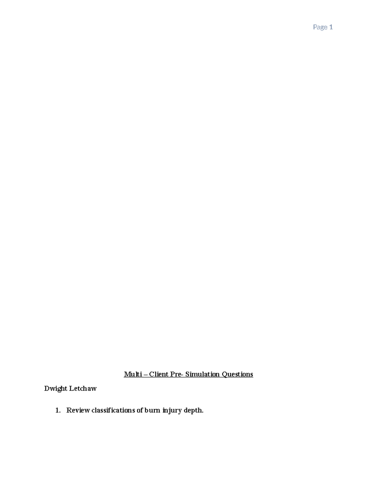 Four doc - four document - Multi – Client Pre- Simulation Questions ...