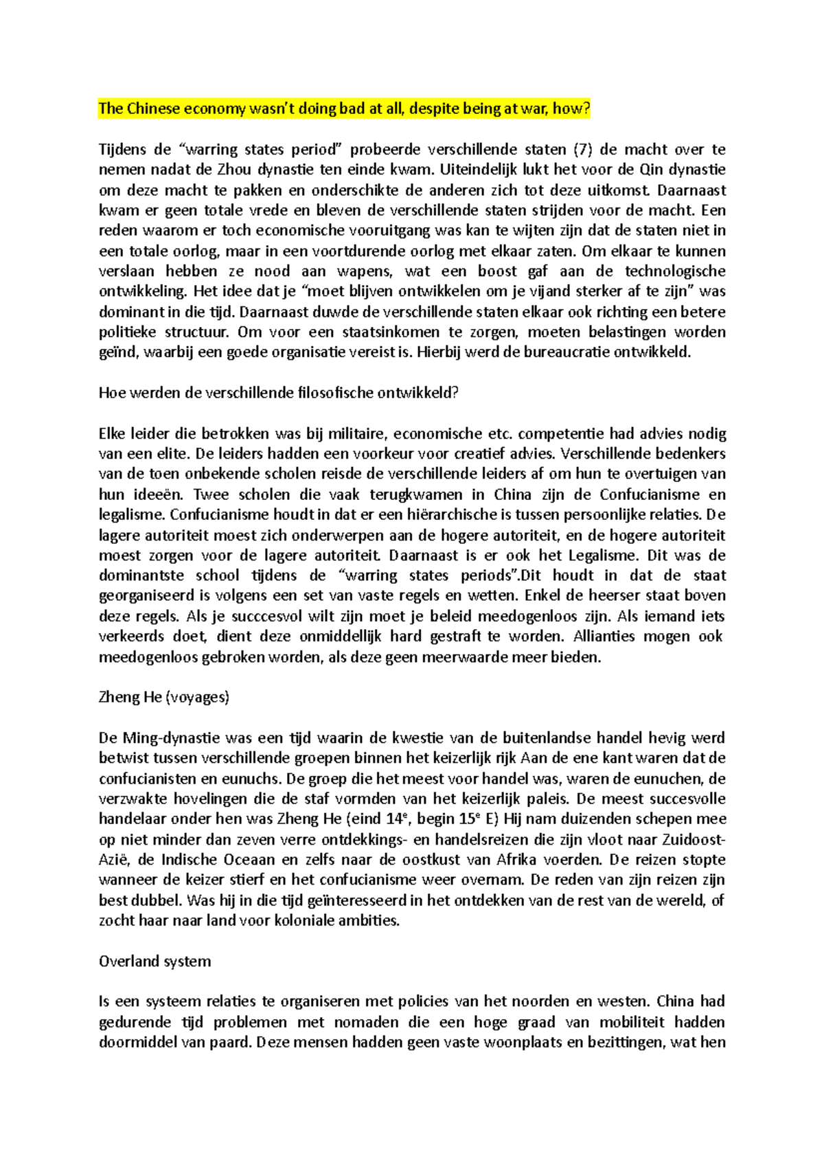 Mogelijke examenvragen + antwoord - The Chinese economy wasn’t doing ... Mogelijke examenvragen + antwoord - The Chinese economy wasn’t doing ...