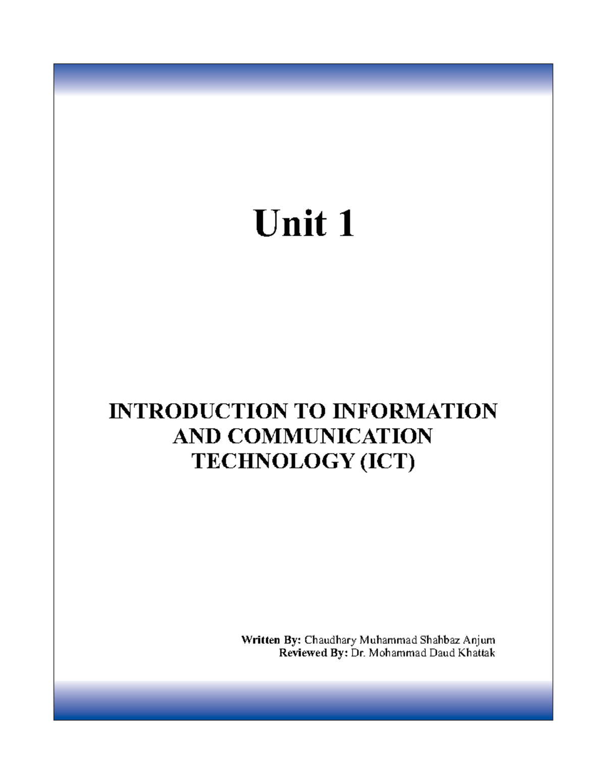 Unit 1 - Follow the description - Unit 1 INTRODUCTION TO INFORMATION ...