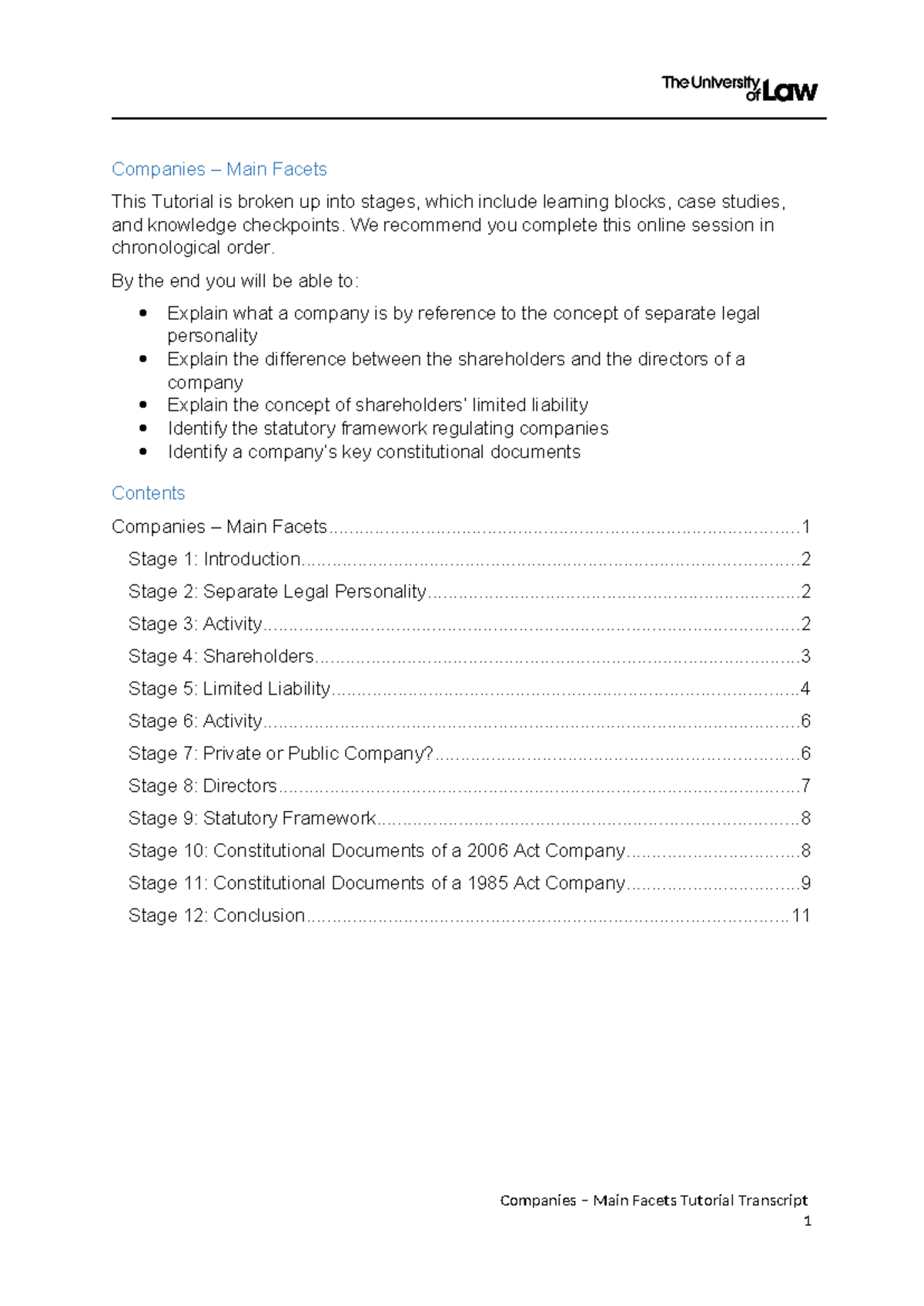Companies – Main Facets Transcript - Companies – Main Facets This Tutorial is broken up into ...