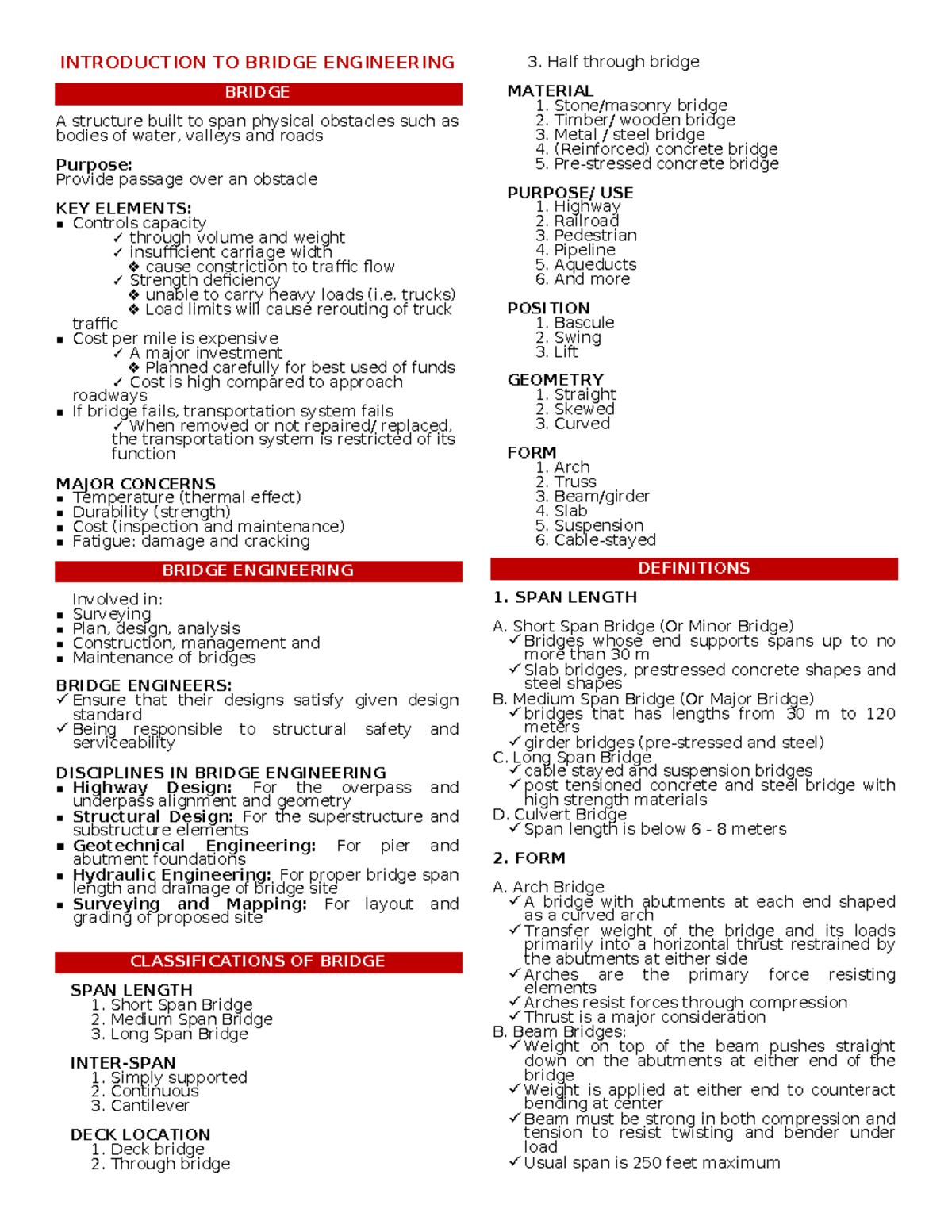 Module 1 - Introduction to Bridge - INTRODUCTION TO BRIDGE ENGINEERING ...