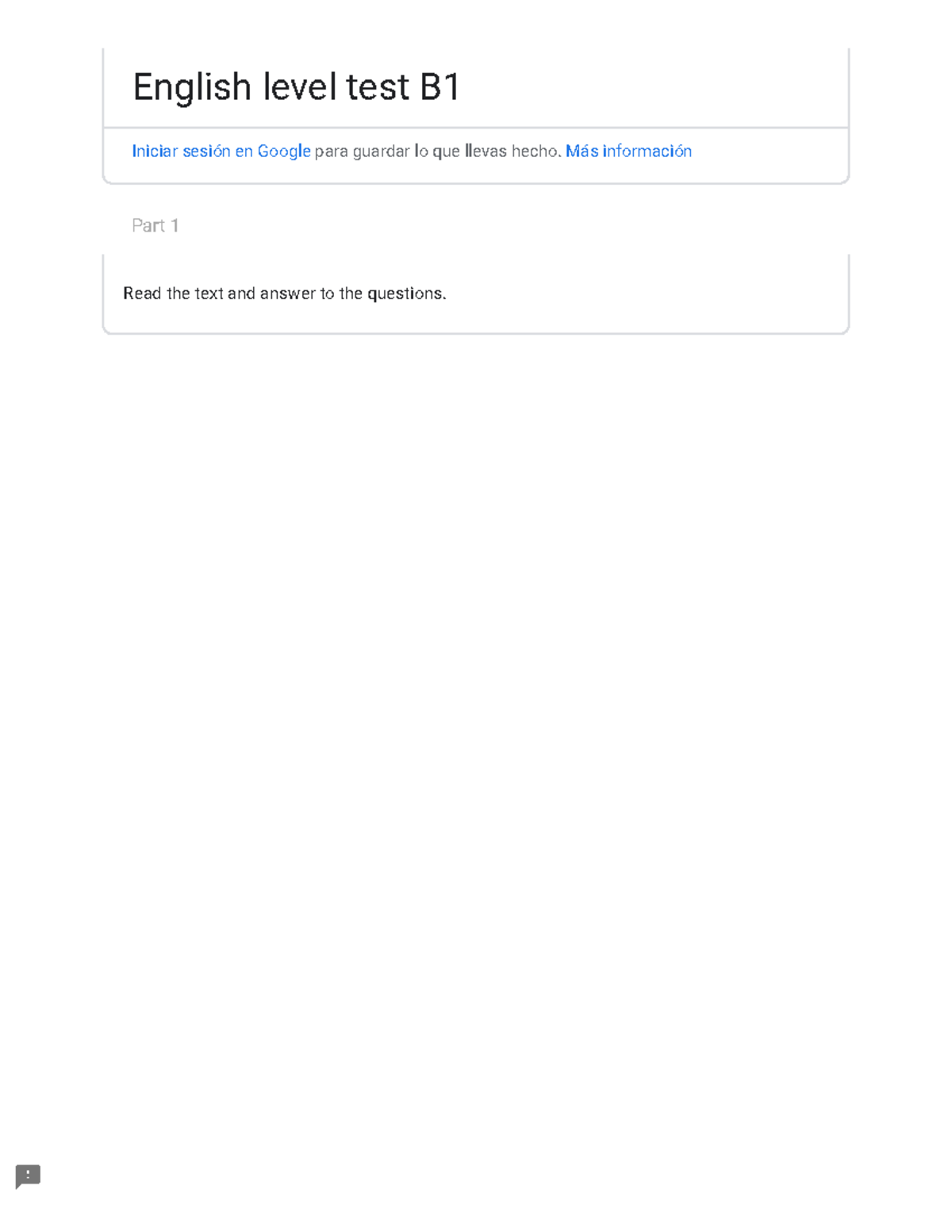 English level test B1 - Examen b1 - Part 1 Read the text and answer to ...