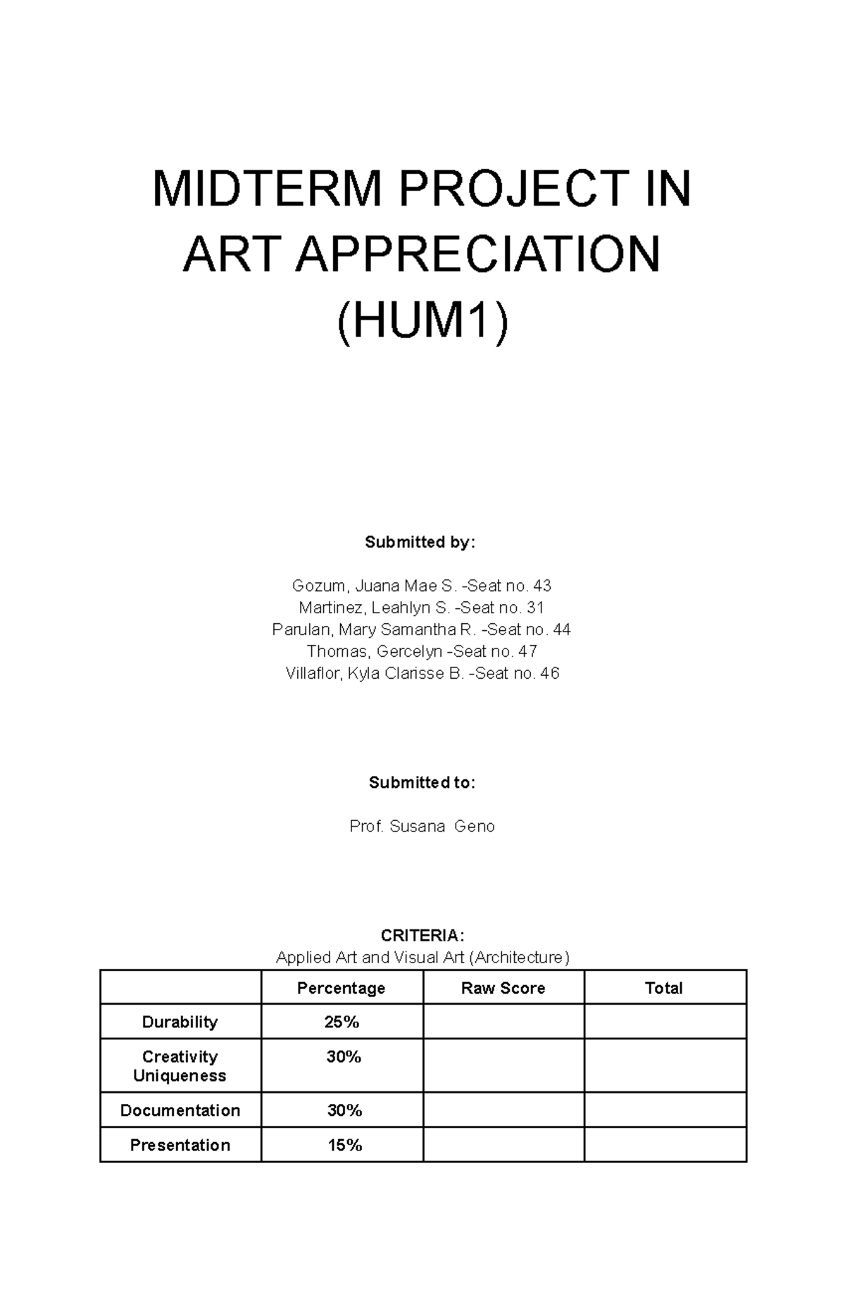 Midterm Project IN ART Appreciation (HUM1) - MIDTERM PROJECT IN ART APPRECIATION (HUM1 ...