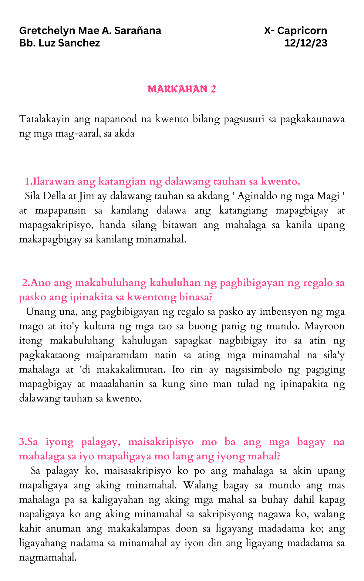 Filipino - mahiwagang salamin - 1 ang katangian ng dalawang tauhan sa ...