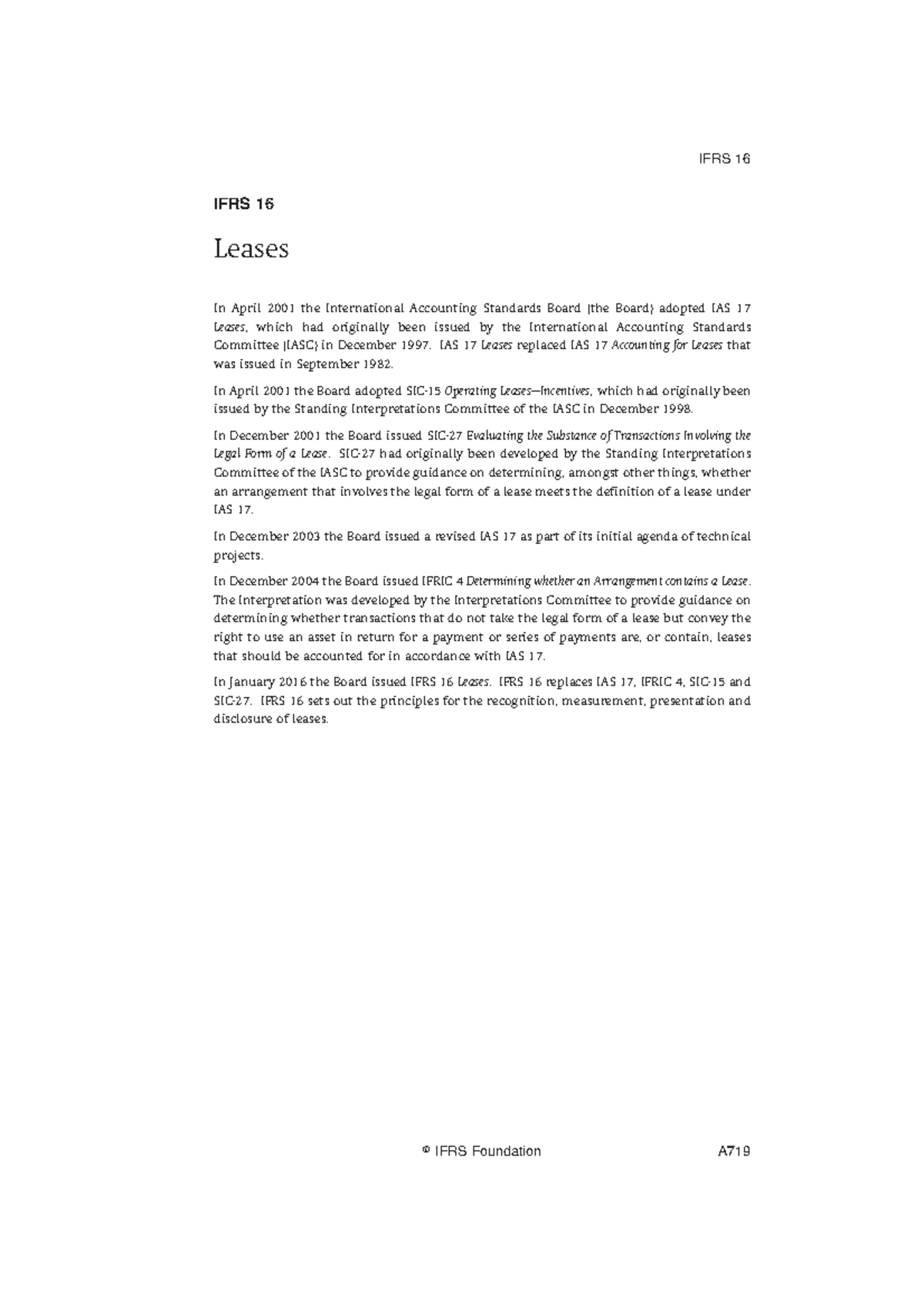 IFRS16 Thu T i S n Lease Accounting IFRS 16 Leases In April 2001 The
