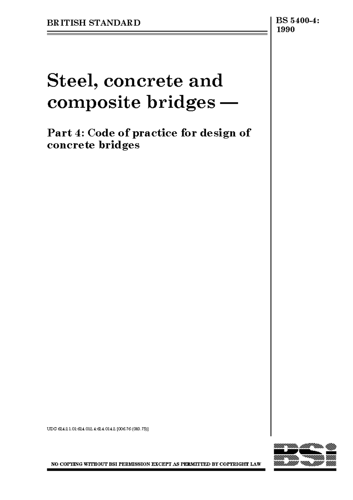 BS 5400 Part 4 - to learn - BRITISH STANDARD BS 5400-4: 1990 Steel ...