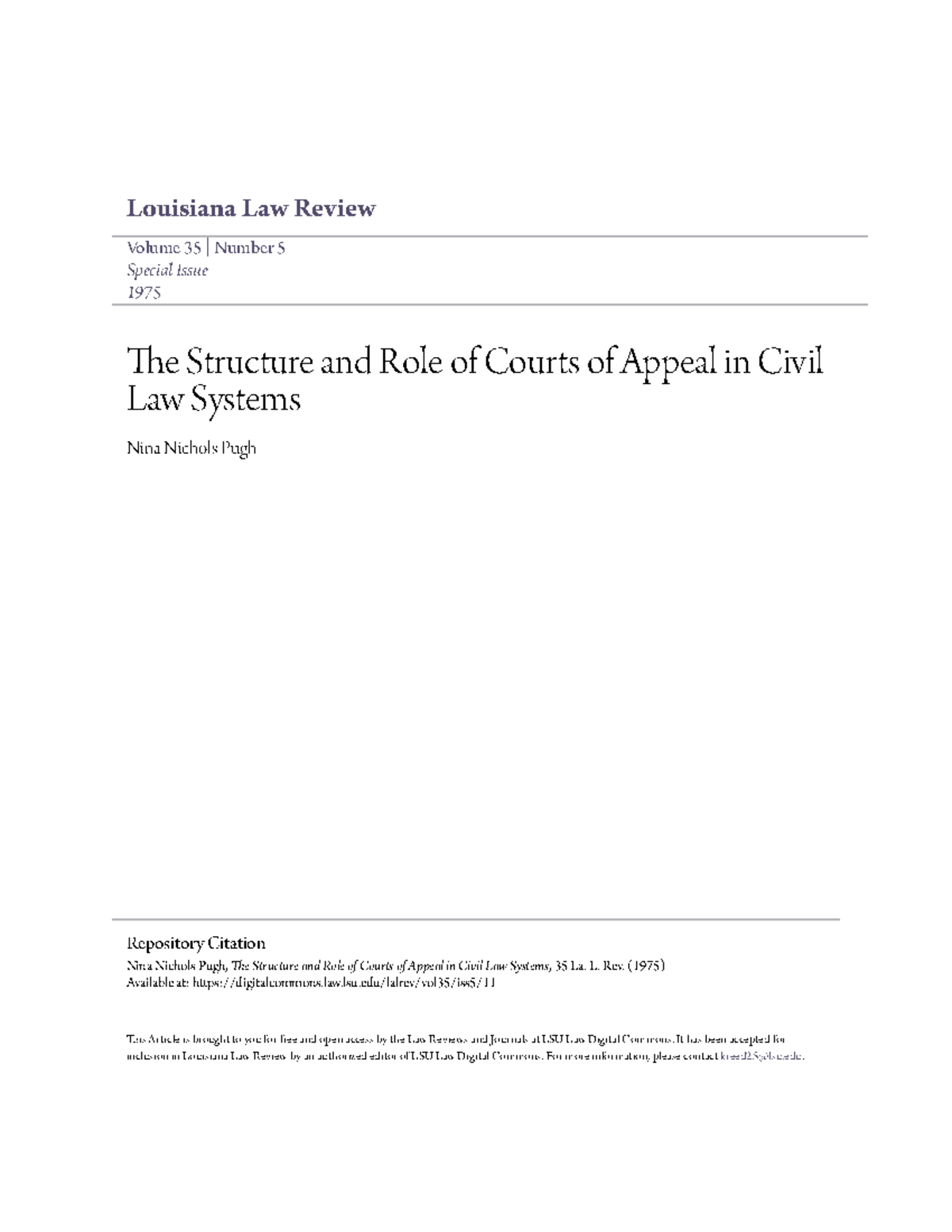 The Structure and Role of Courts of Appeal in Civil Law Systemscli ...