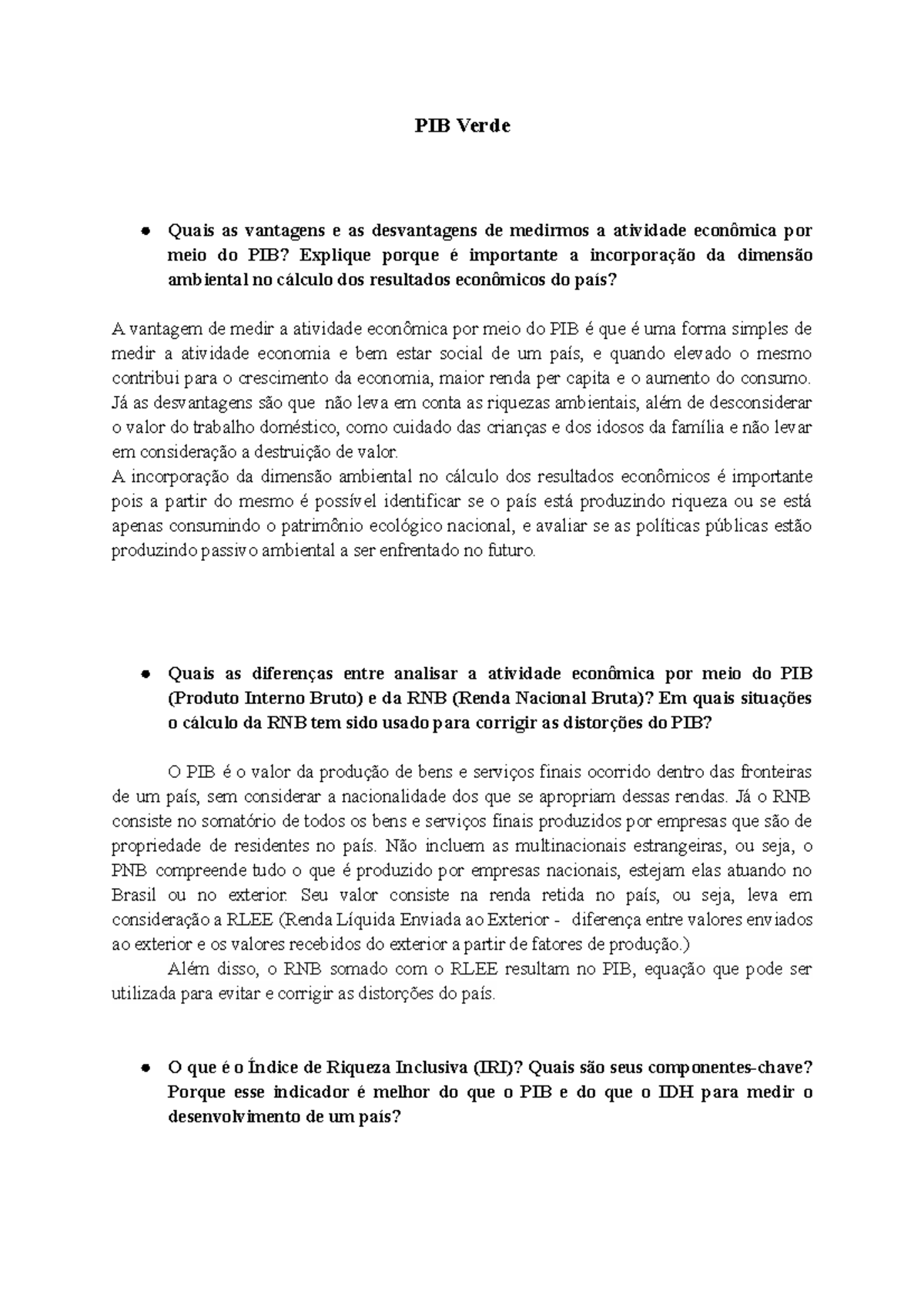 PIB Verde Econo - PIB Verde Quais as vantagens e as desvantagens de ...