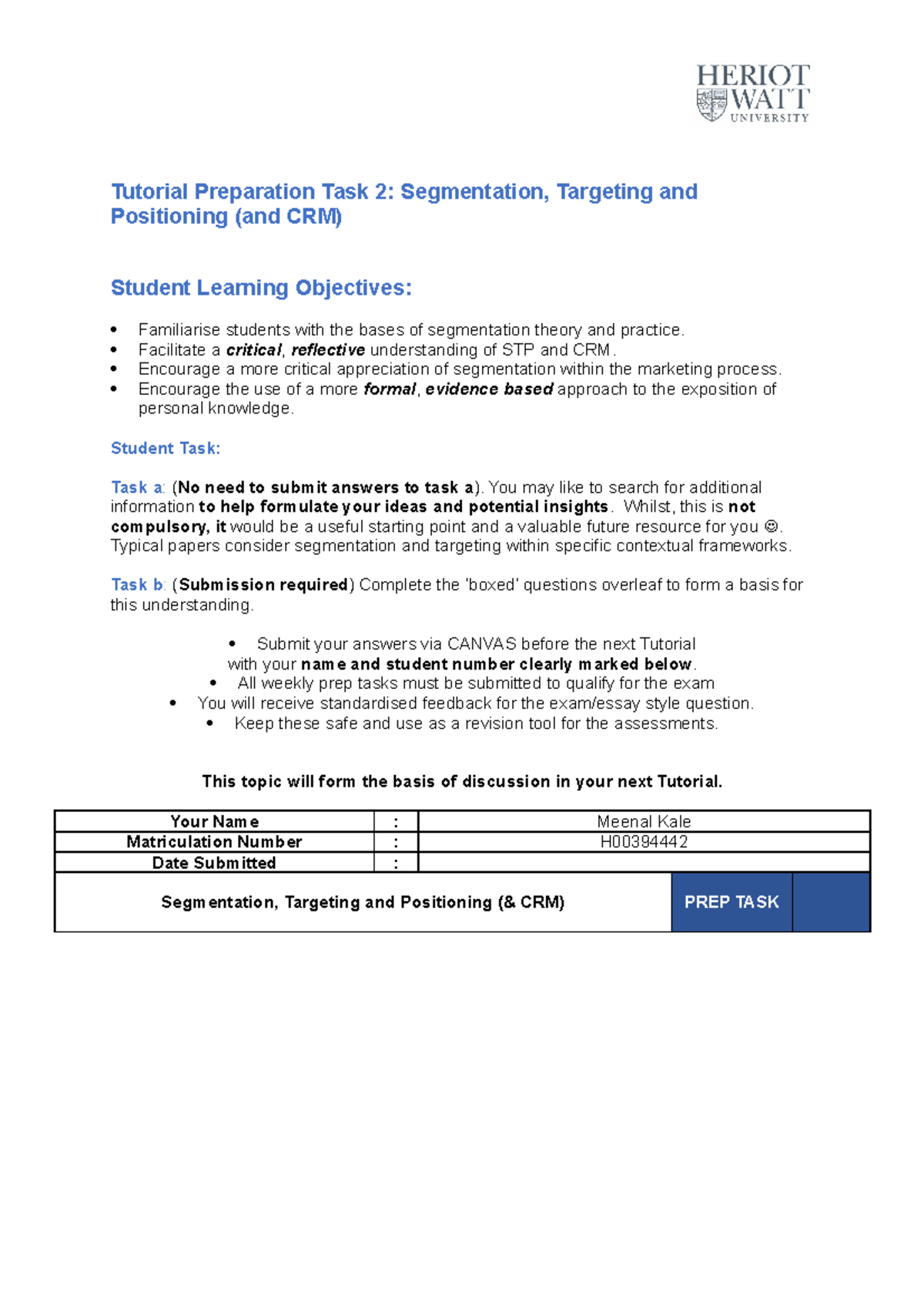 2223 Prep Task 3 STP - Tutorial Preparation Task 2: Segmentation ...