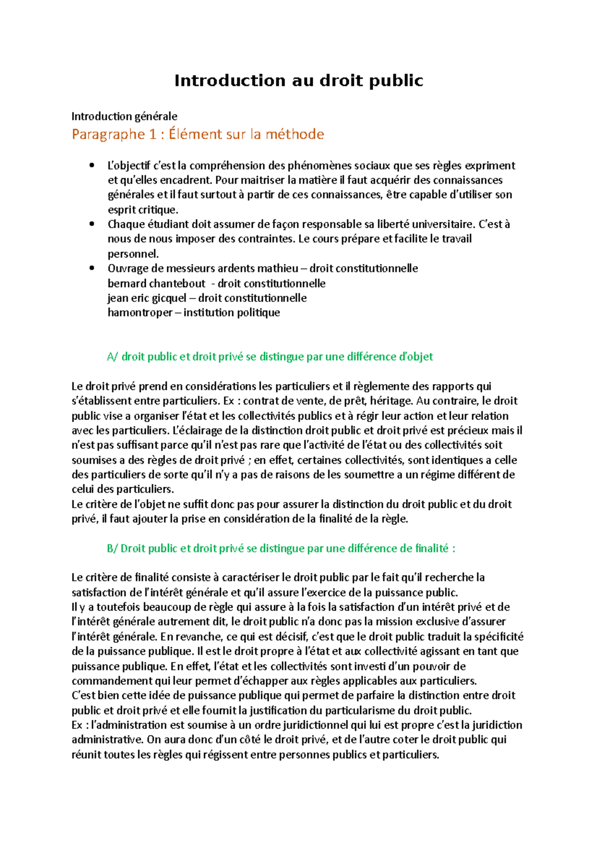 Introduction au droit public - Introduction au droit public Introduction générale Paragraphe 1 ...