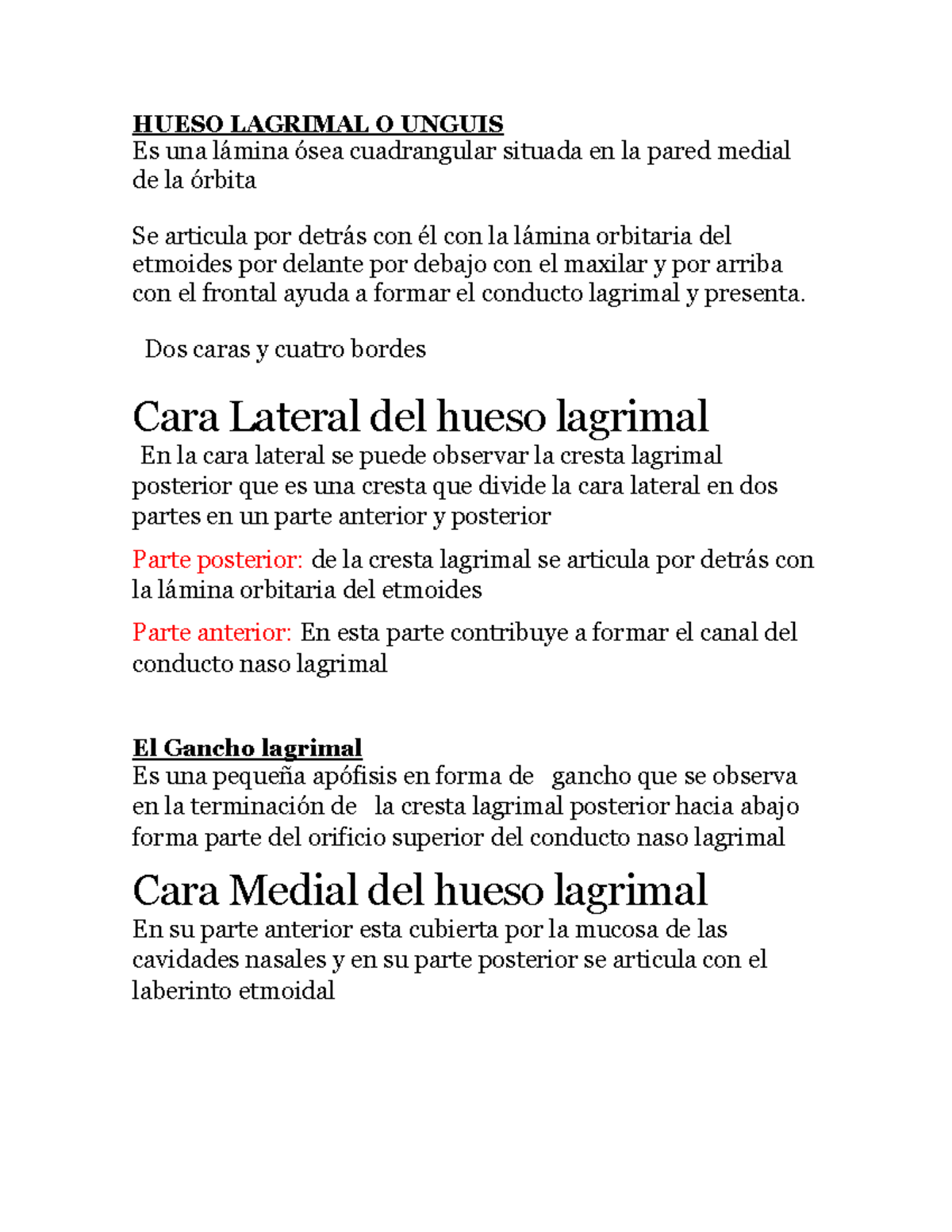 Hueso Lagrimal O Unguis - HUESO LAGRIMAL O UNGUIS Es una lámina ósea ...