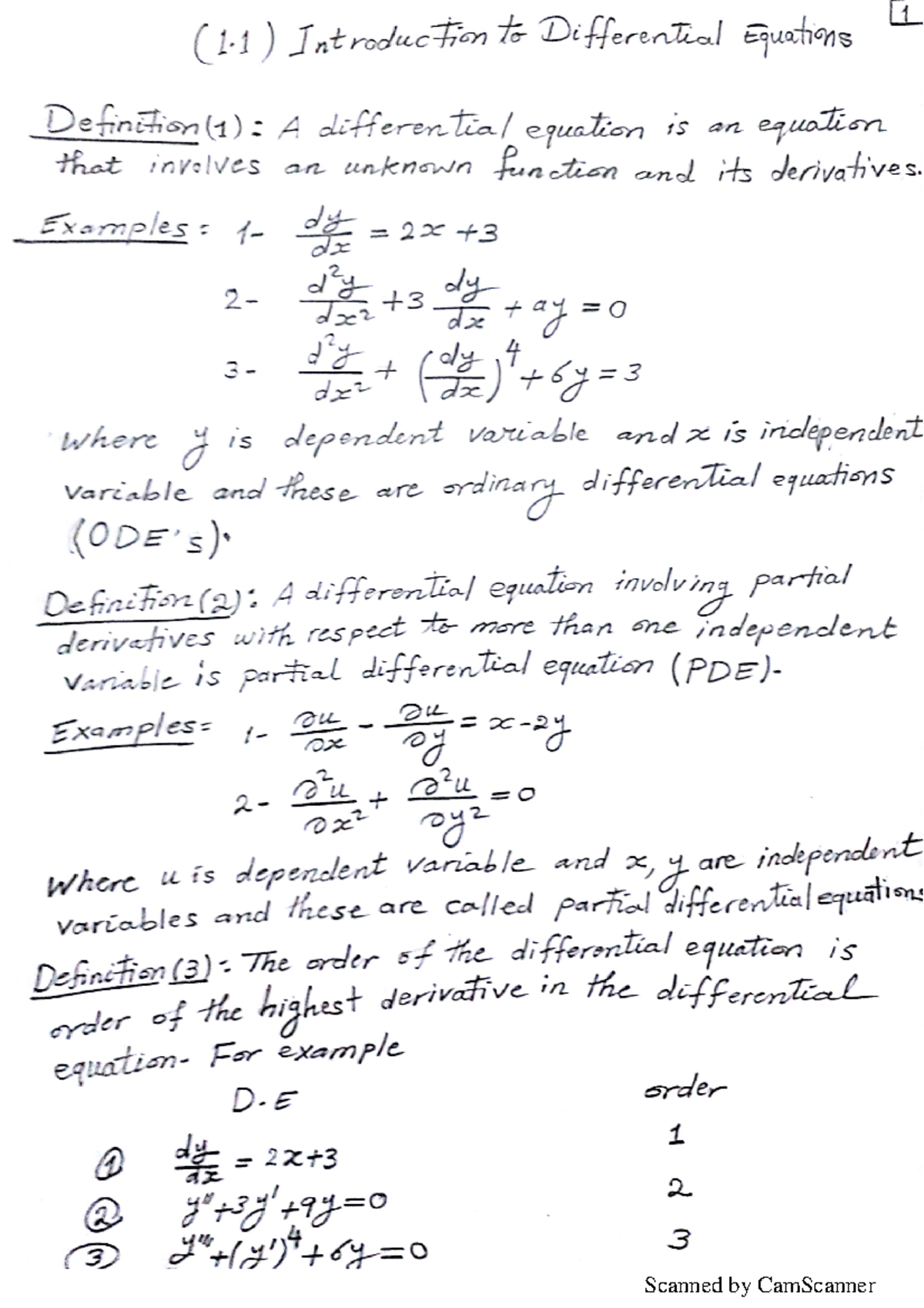 Chapter 1 - differential equation - Studocu