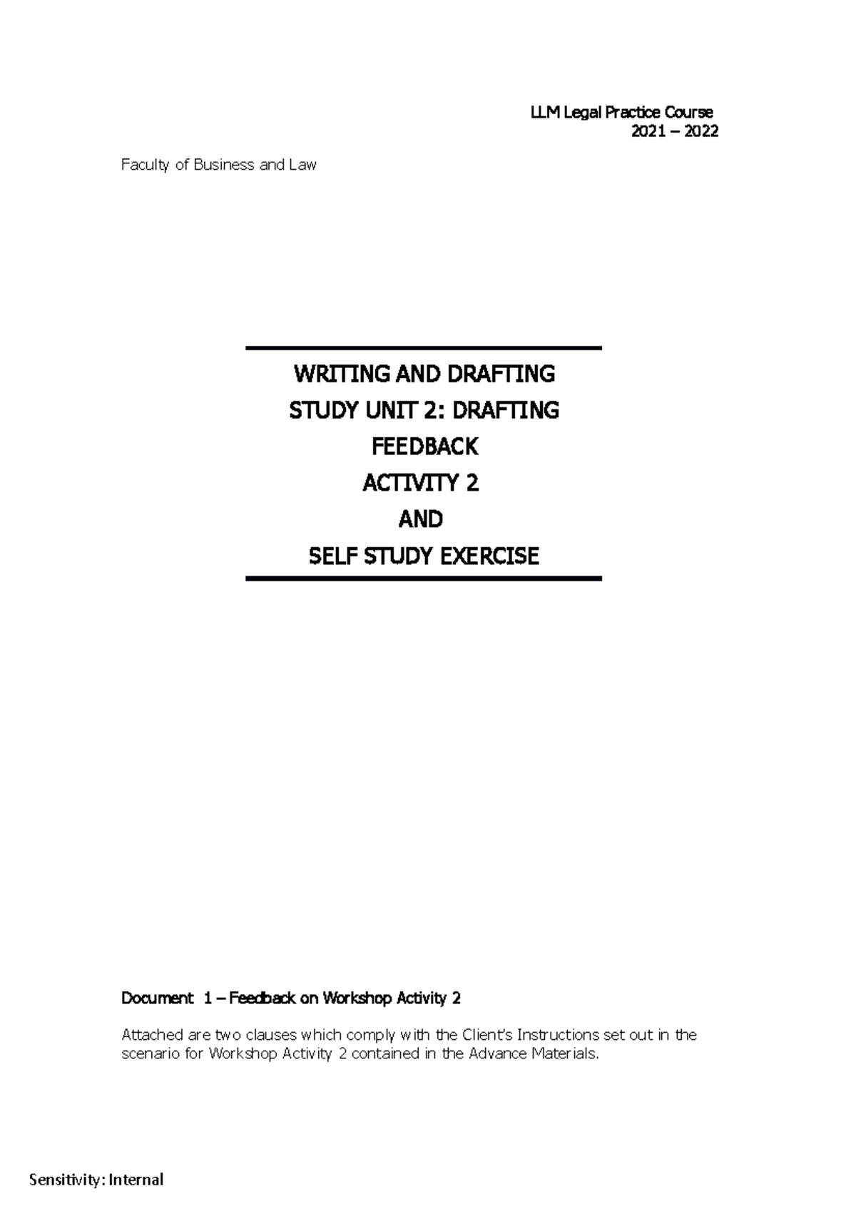 Feedback Activity 2 Consolidation and Self Study Exercise 2021-22 ...