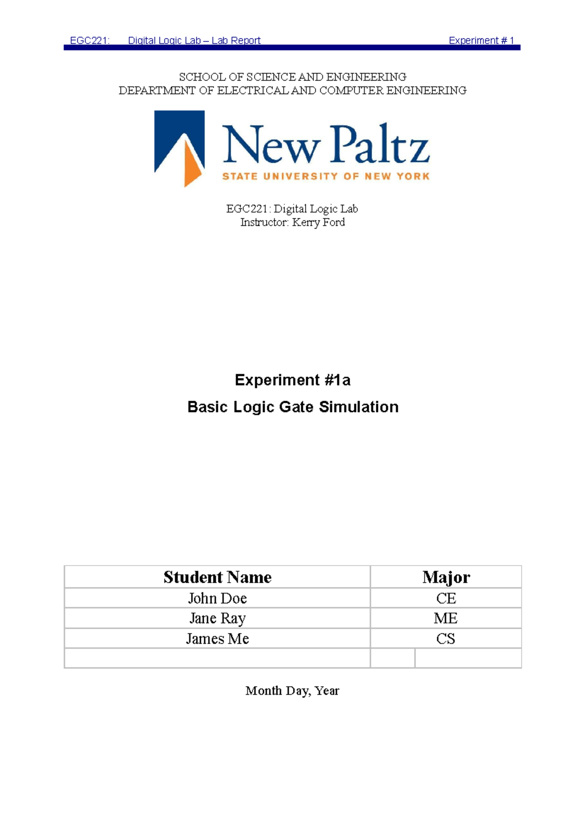 Lab 1a Basic Logic Gate Simulation 1 School Of Science And