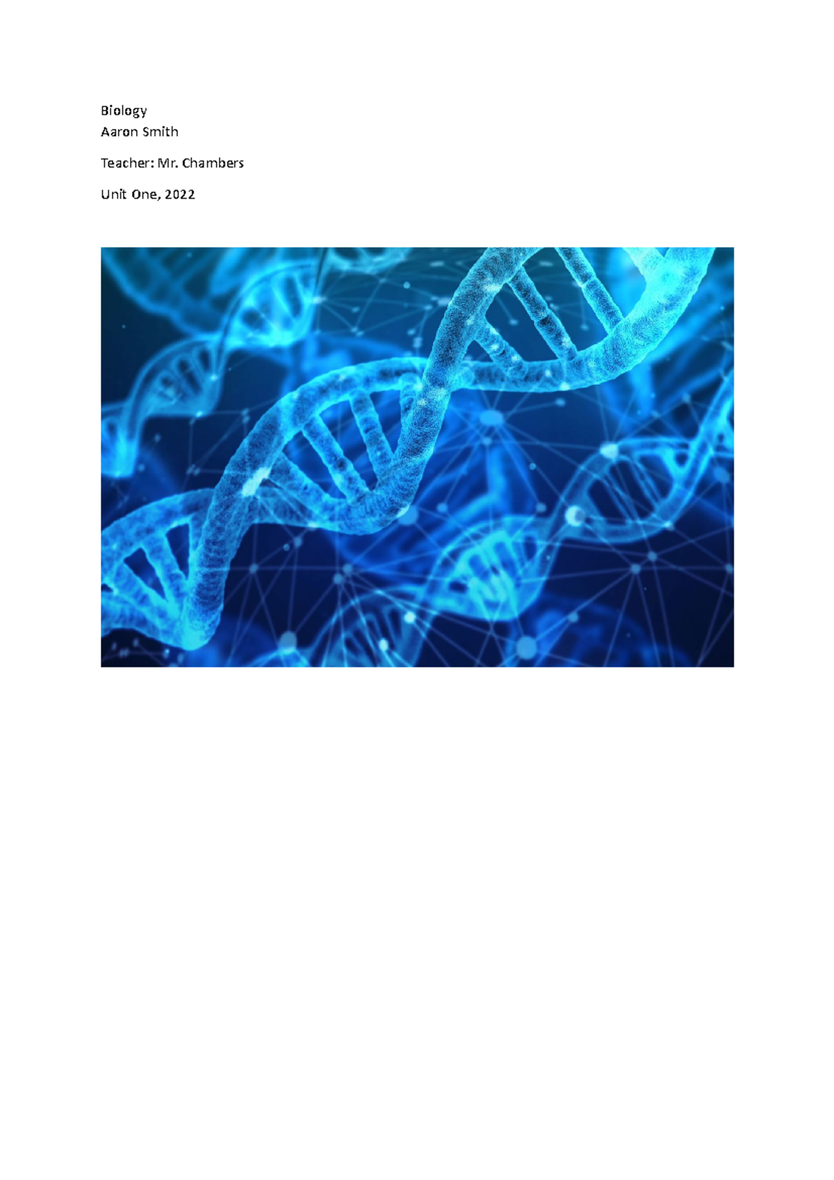 Aaron S bio fa2 feedback - Biology Aaron Smith Teacher: Mr. Chambers ...