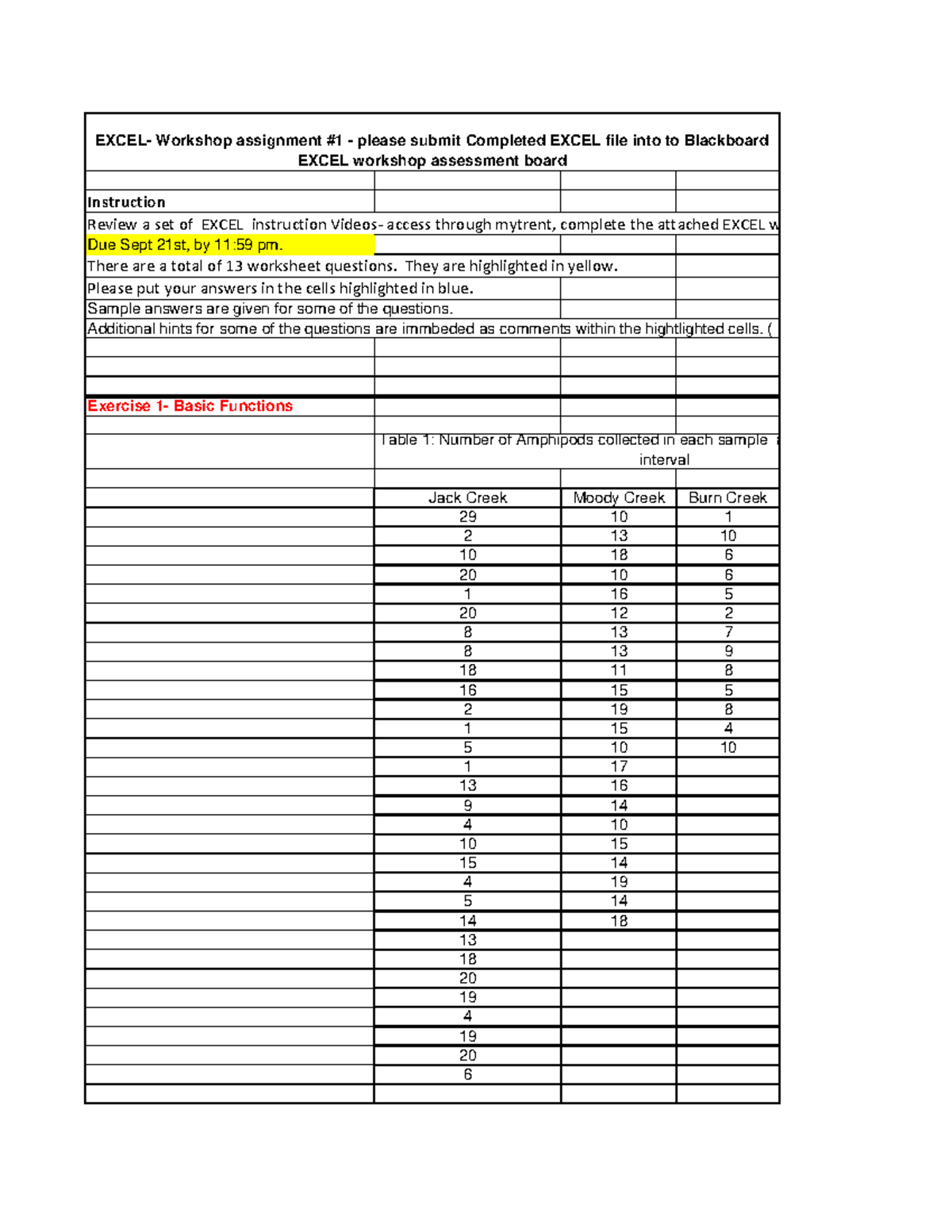 Excel Workshop Assignment Warning Tt Undefined Function 32 Instruction Review A Set Of