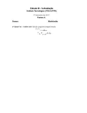 COEF Constante - Resumo c3 - Cálculo Iii - Studocu