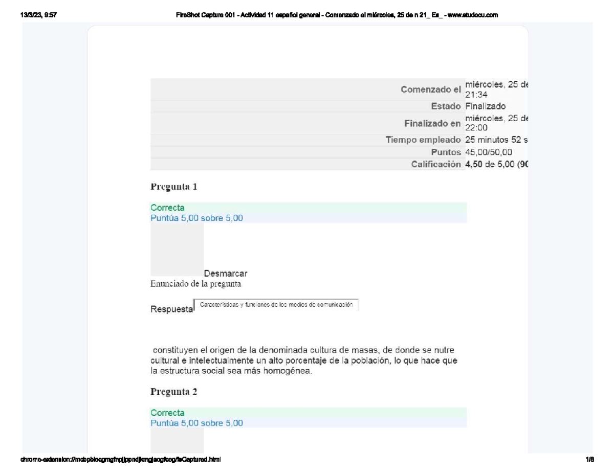 Actividad 11 Espanol - jjkkm - Historia de Honduras - Studocu