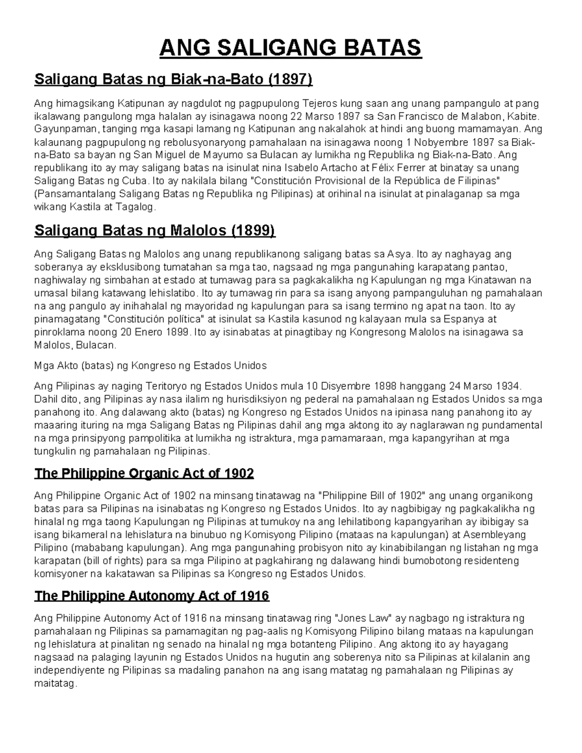 ANG Saligang Batas - bobo - ANG SALIGANG BATAS Saligang Batas ng Biak ...