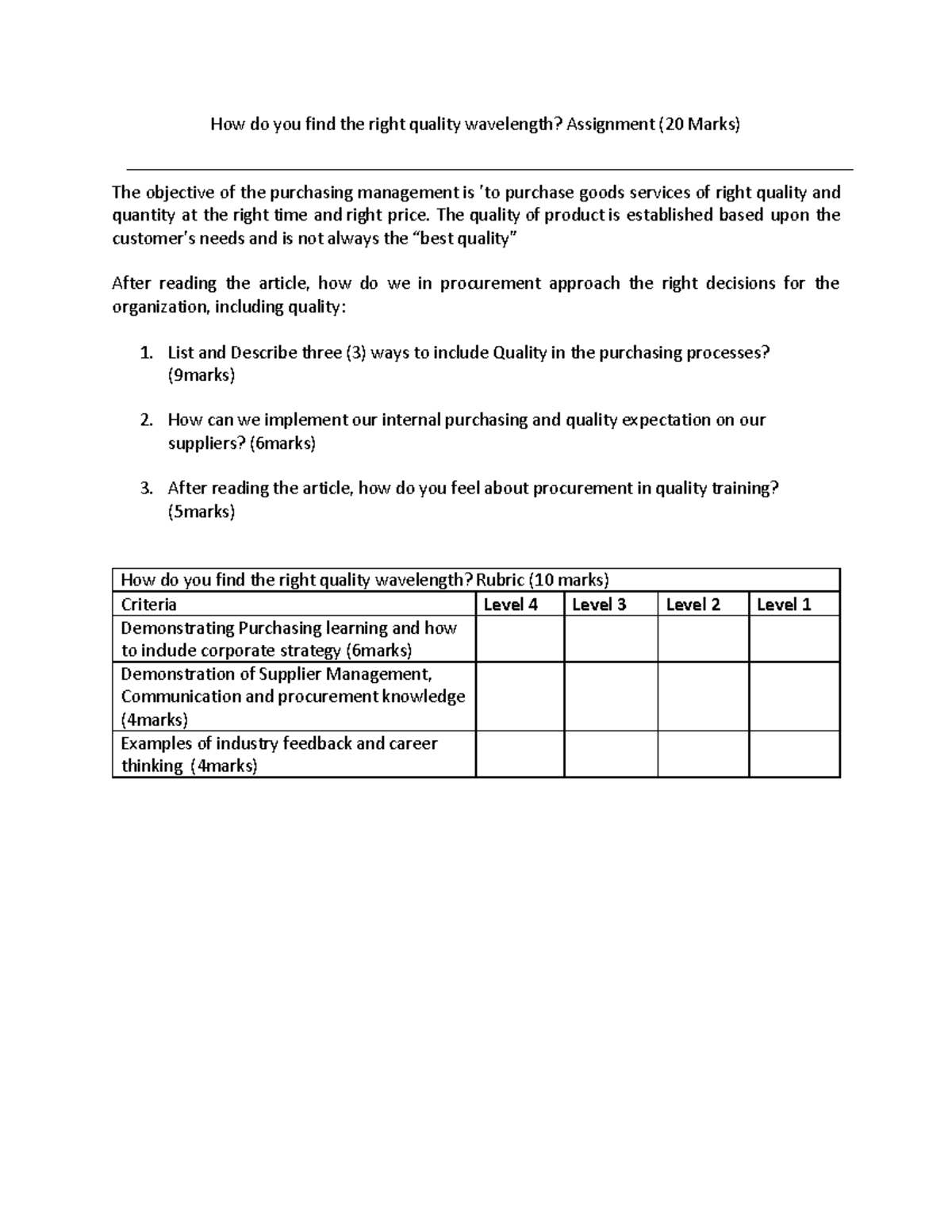 assignment-three-how-do-you-find-the-right-quality-how-do-you-find