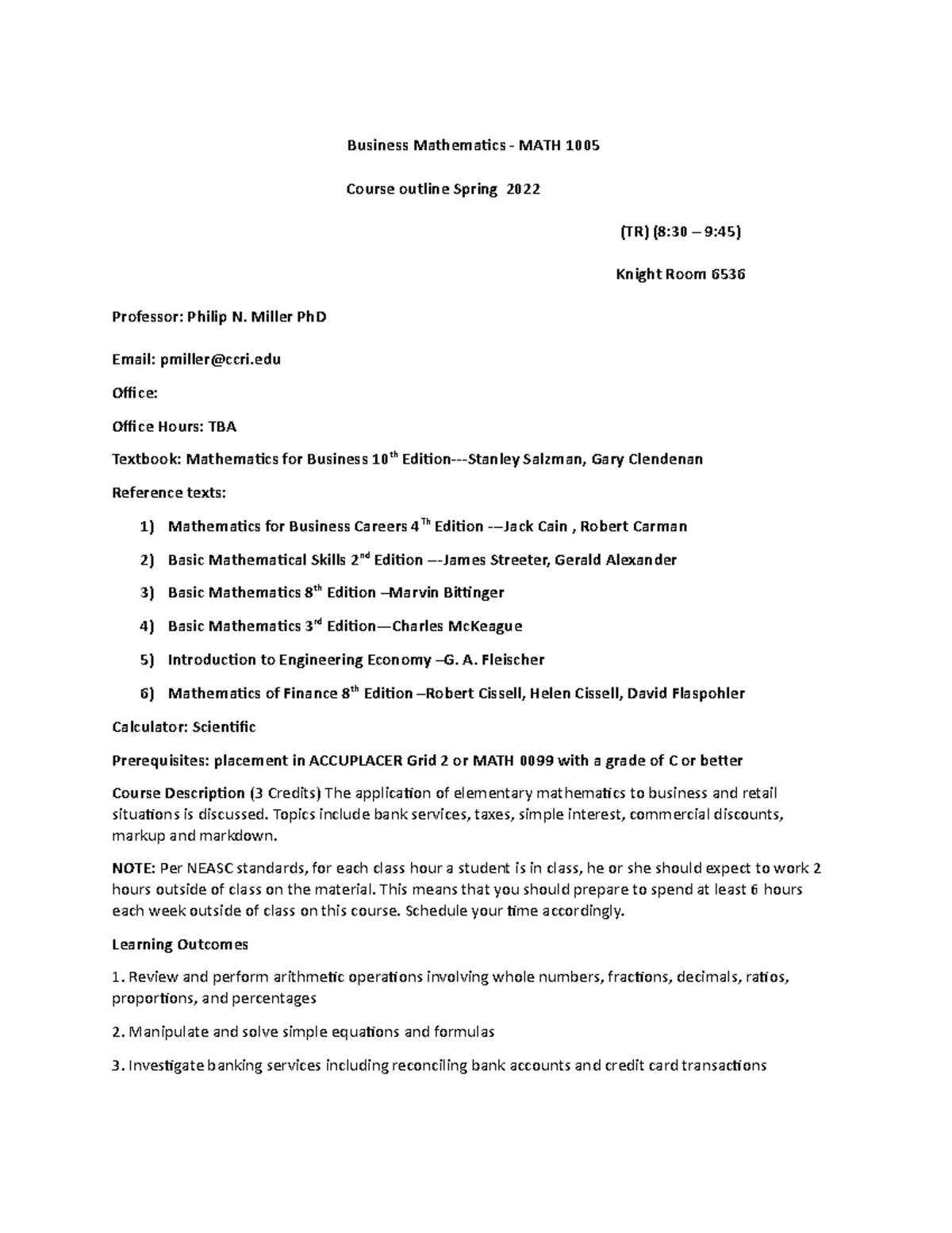Math1005002 f21 (12) - Business Mathematics - MATH 1005 Course outline ...