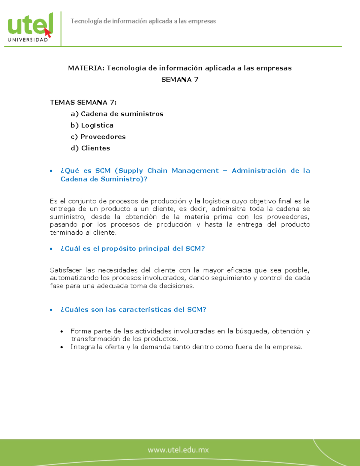 Tecnologia DE Informacion Aplicada Repaso Semana 7 - TecnologÌa de ...