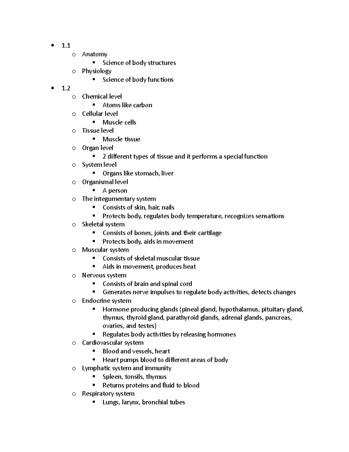 A&P terminology - 1 1 o Anatomy Science of body structures o Physiology ...