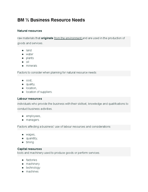 BM 1 2 2.5 Business Models - Business Management ½ 2 Business Models ...