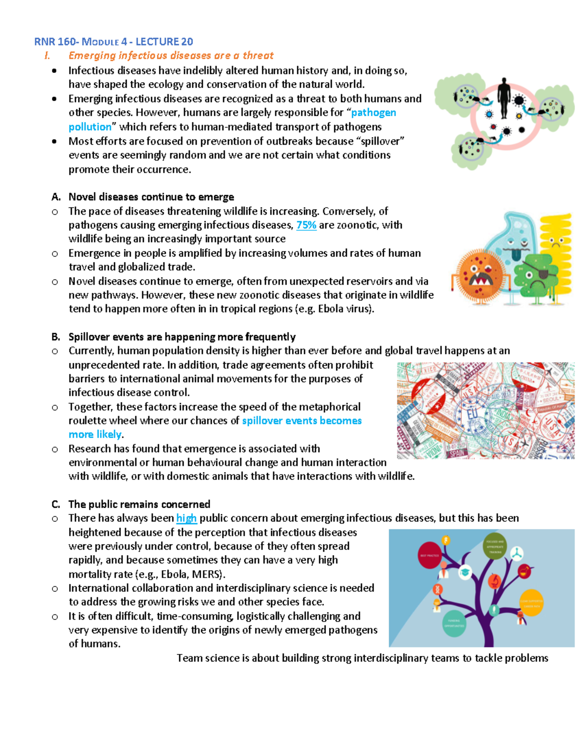 RNR 160- Module 4 - Lecture 20 - I. Emerging infectious diseases are a ...