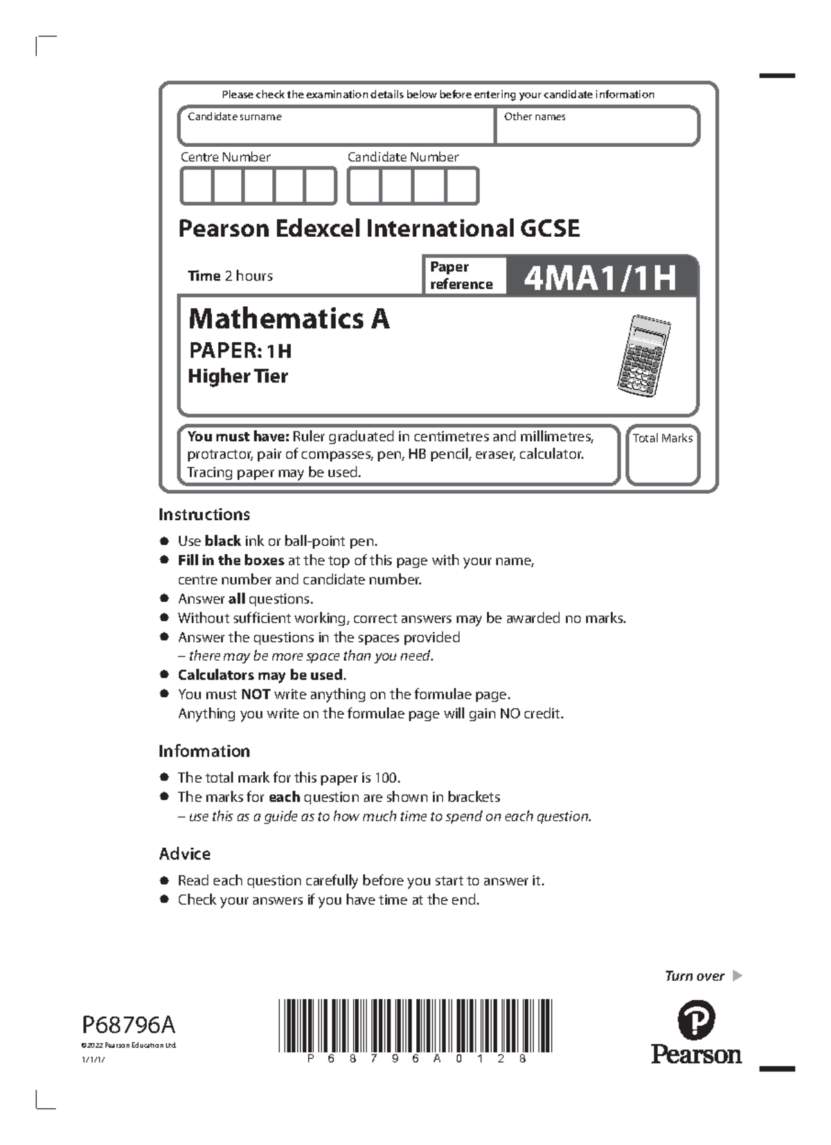 03a igcse maths 4ma1 1h may 2022 examination paper pdf 2 - Centre ...