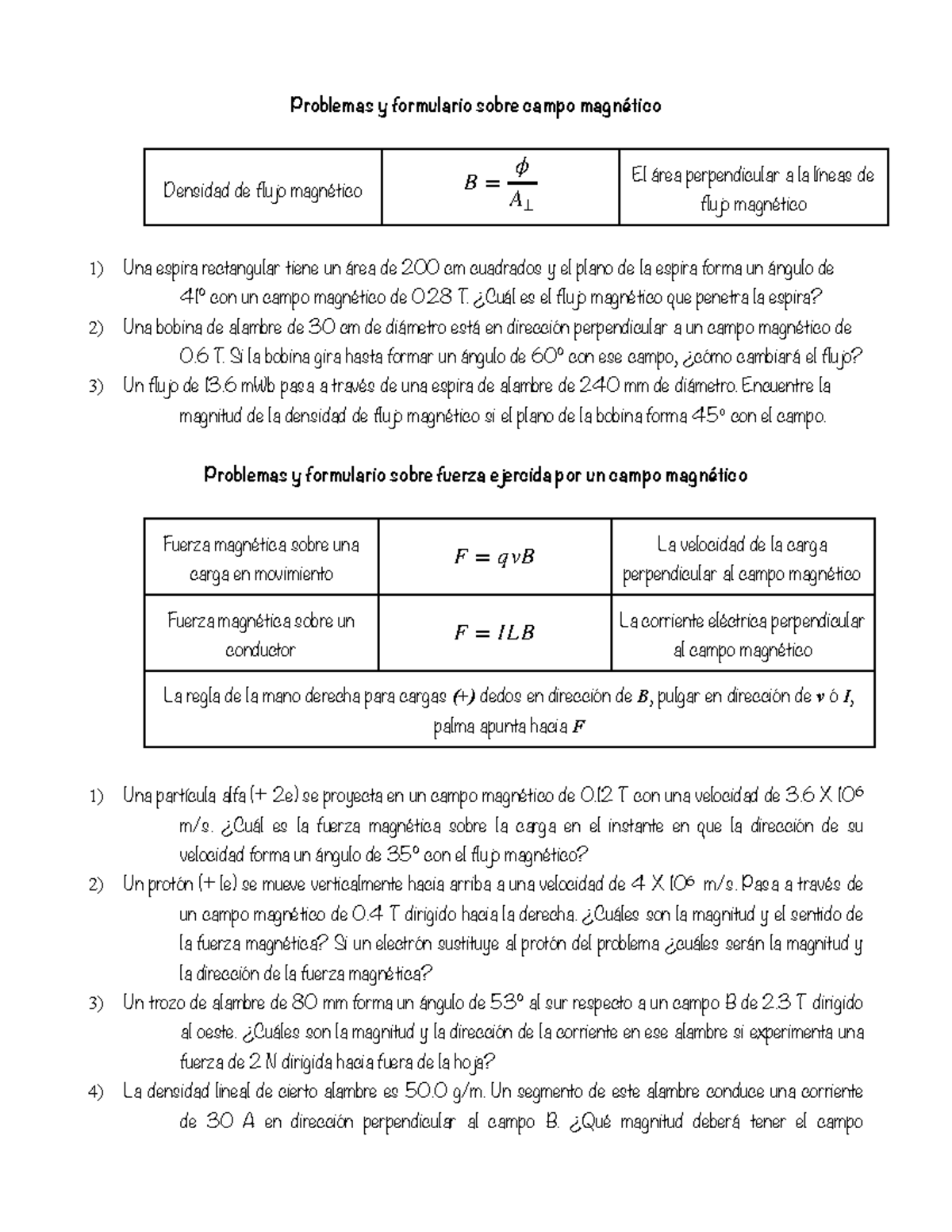 Problemas-campo-magnético - Problemas y formulario sobre campo ...