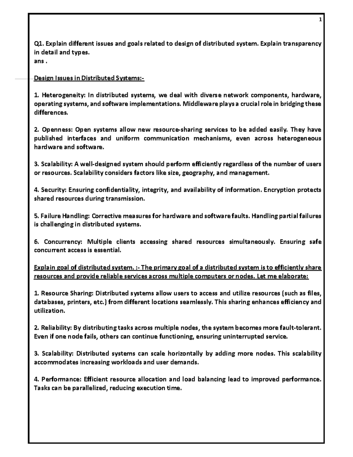 DC note - Q1. Explain different issues and goals related to design of ...