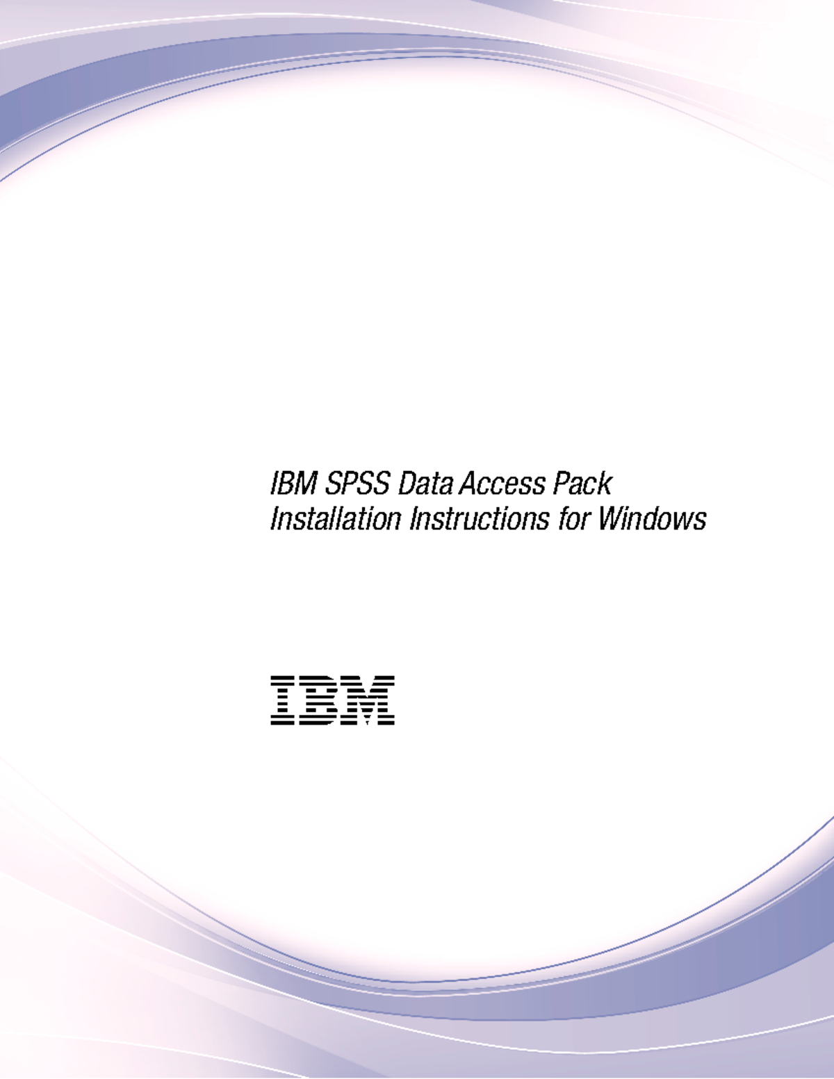 IBM SPSS Data Access Pack Installation Instructions - Overview ...