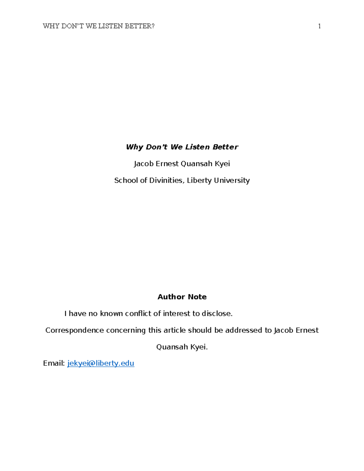 Why Don - To upgrade myself - Why Don’t We Listen Better Jacob Ernest ...